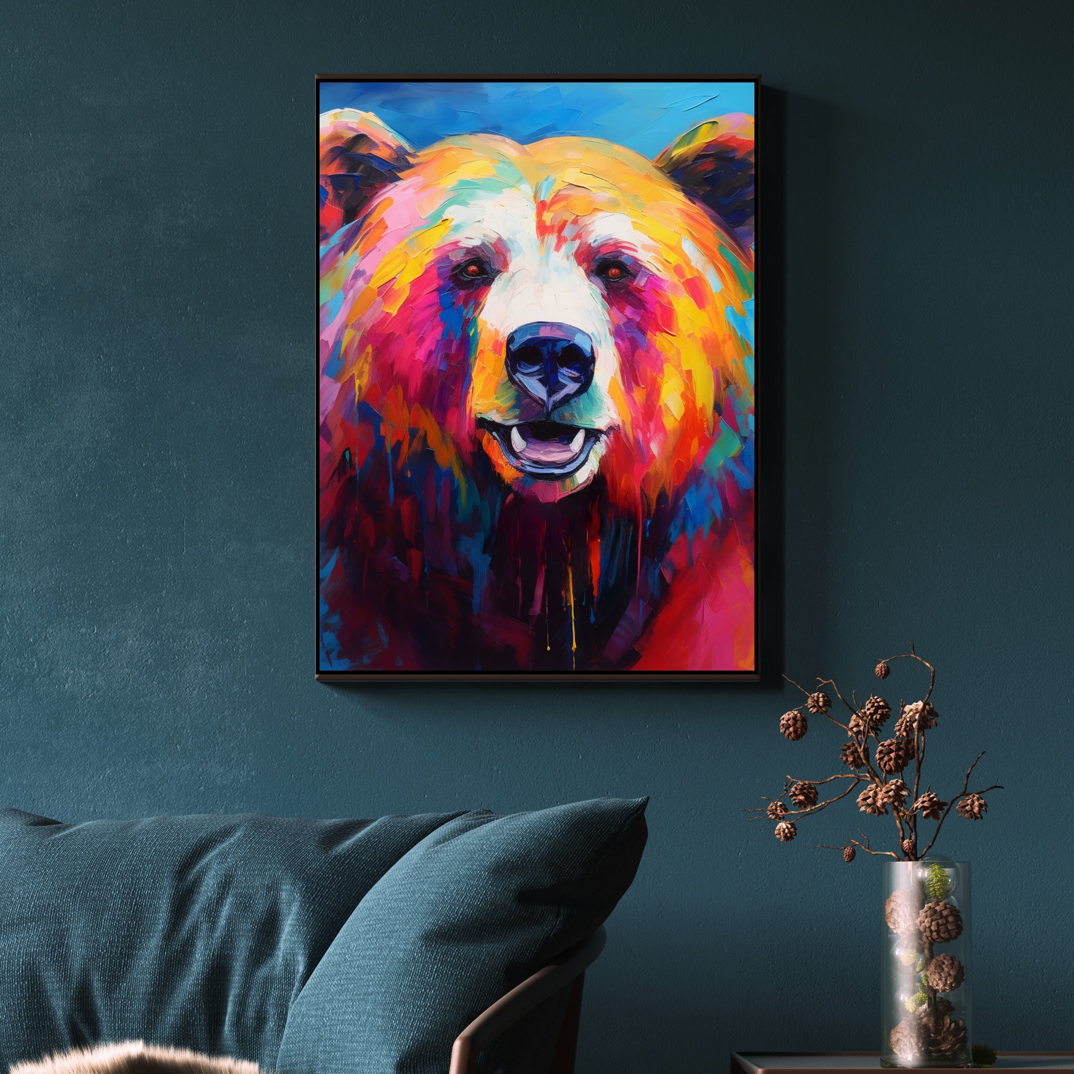 Vivid Bear | Animal Art | Contemporary Animal Art | Bear Painting ...