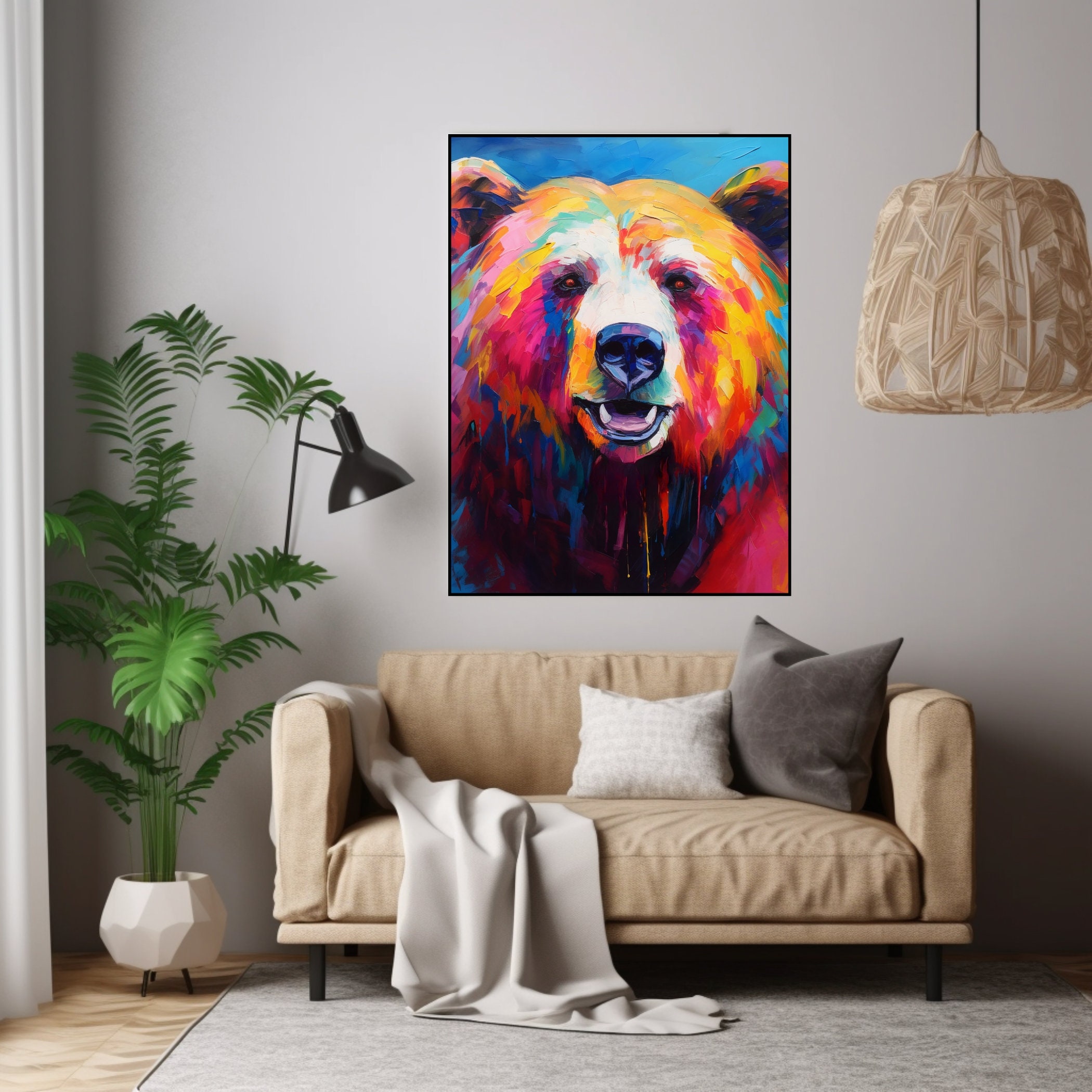 Vivid Bear | Animal Art | Contemporary Animal Art | Bear Painting ...