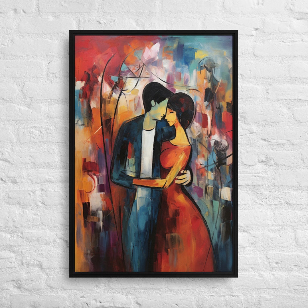 Abstract Couple Canvas Art: Prismatic Unity Romantic Painting - Etsy