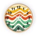 Wavey Stripes Wall Clock, Retro Wall Clock, Modern Wall Decor, Wavey ...