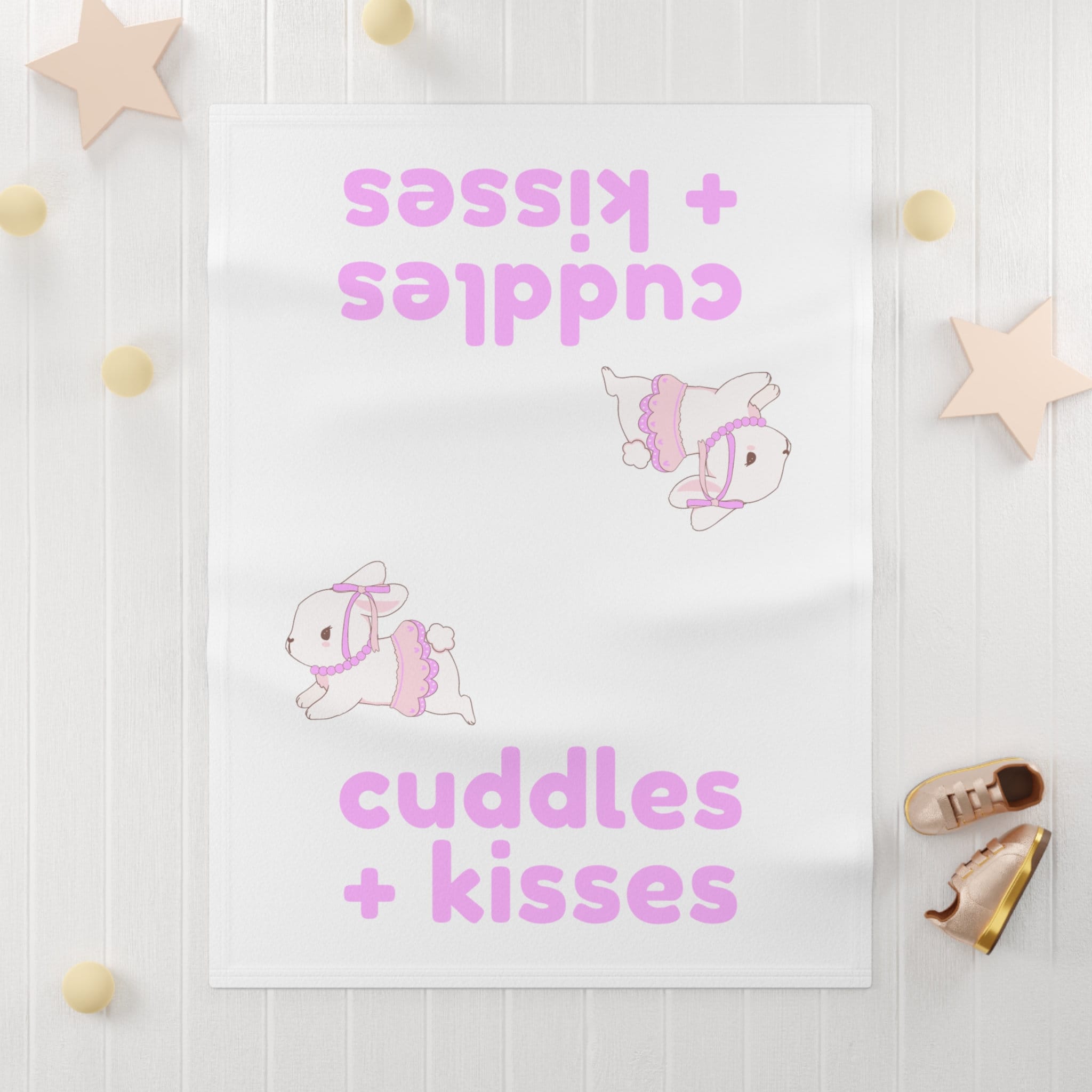 Pink Cuddles Kisses Soft Baby Blanket, Baby Gift From Auntie, Baby Gift ...