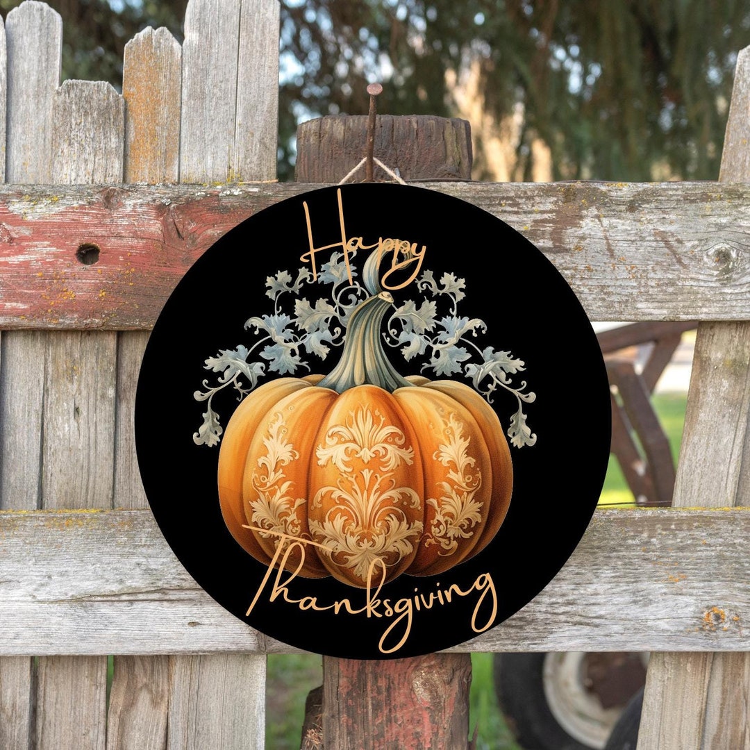 Happy Thanksgiving Wood Sign Vintage Like Pumpkin Seasonal Thanksgiving ...
