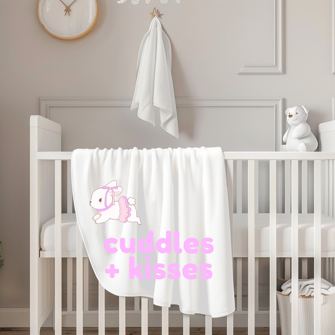 Pink Cuddles Kisses Soft Baby Blanket, Baby Gift From Auntie, Baby Gift ...