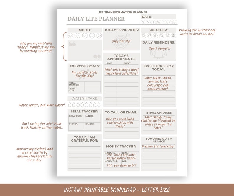 Printable Life Transformation Planner Notion Life Planner Ultimate Life ...