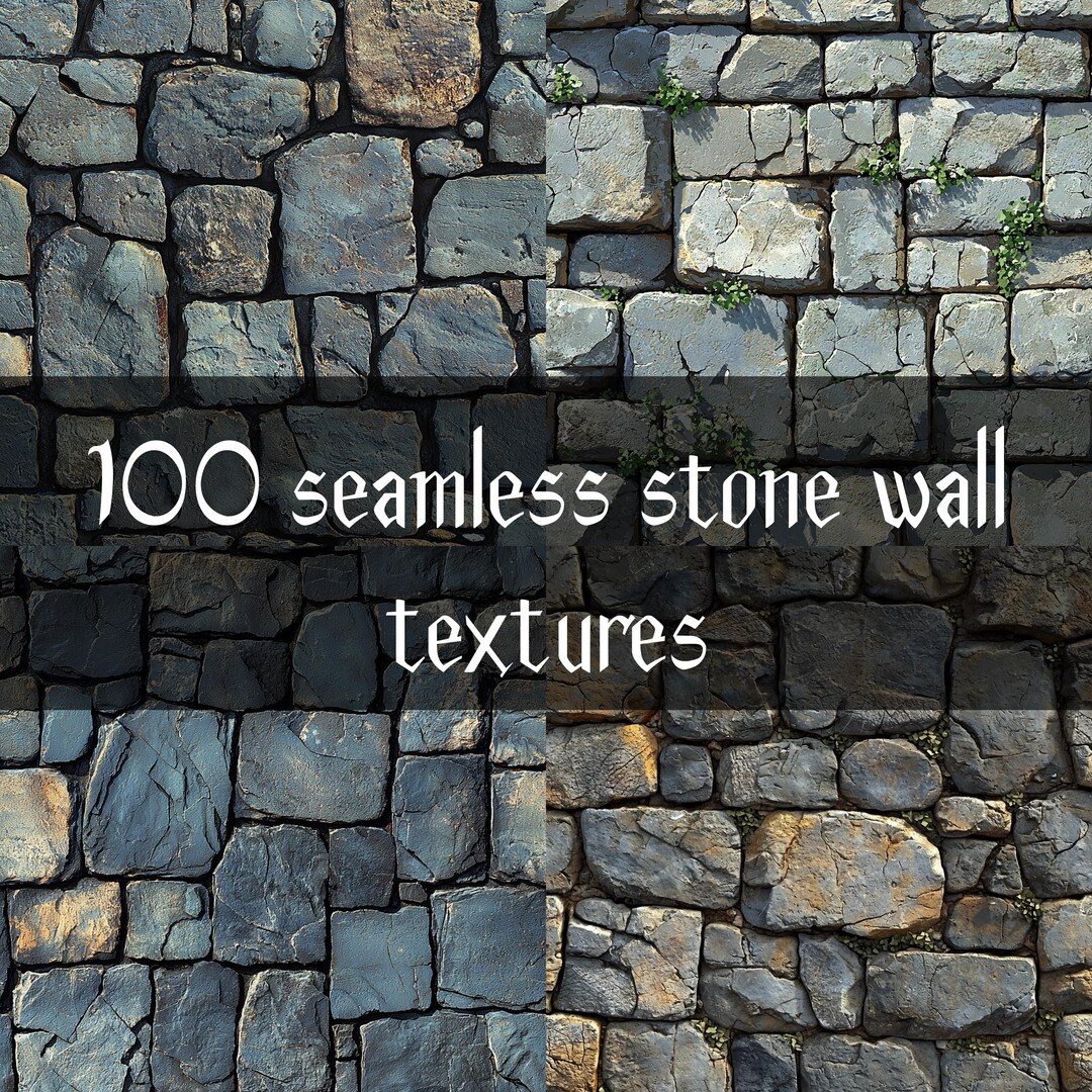 Pack of 100 Seamless Stone Wall Textures for Commercial Use, High ...