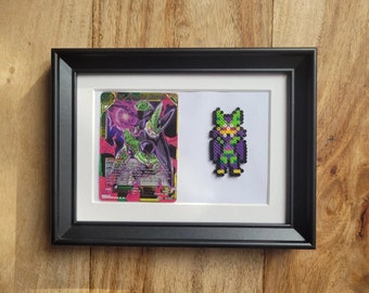 Cell Dragon Ball Z Handmade Perler Bead With Frame and Playing Card ...