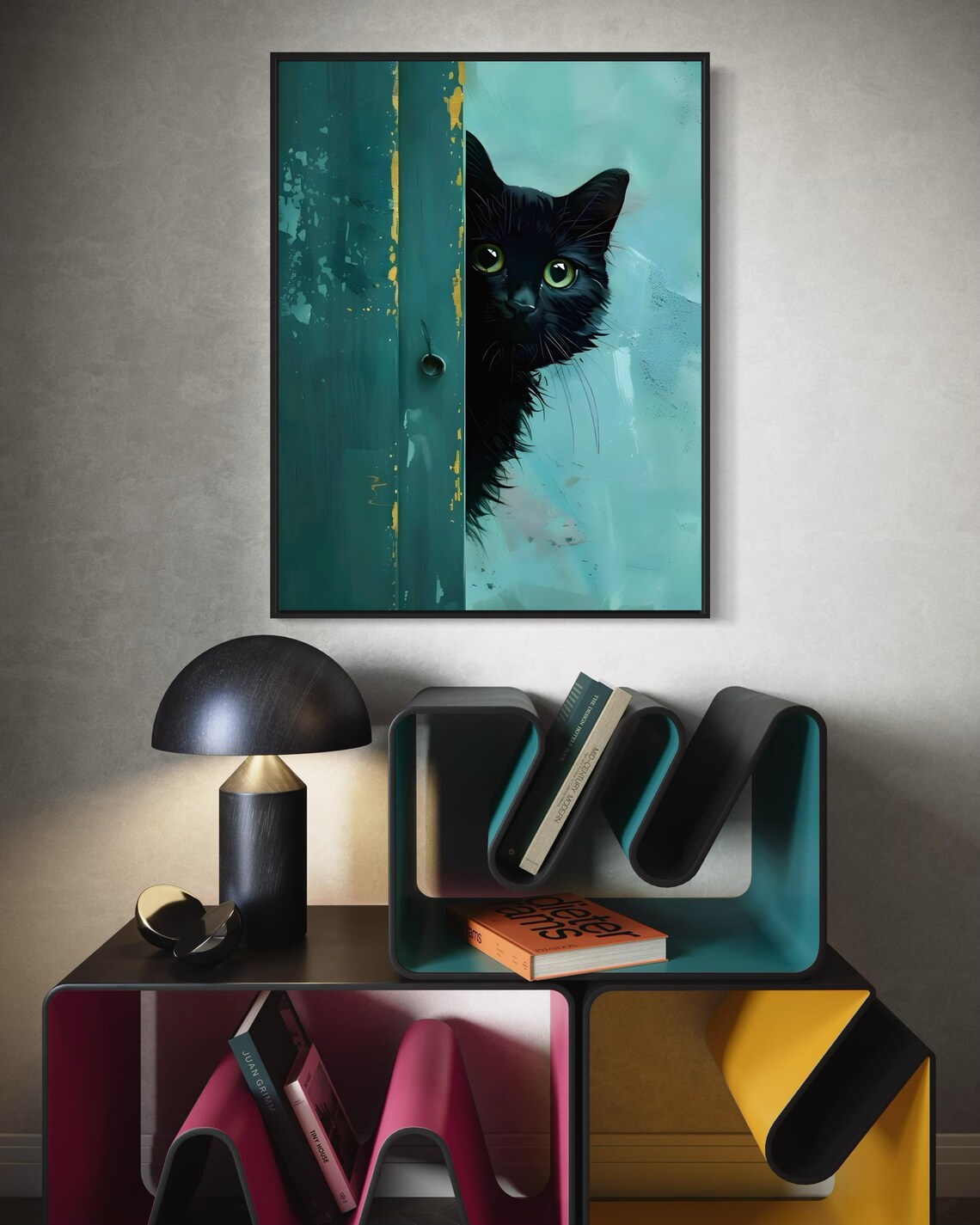 Cat Wall Art Decor, Printable Cat Art, Nursery Room Poster, Abstract ...