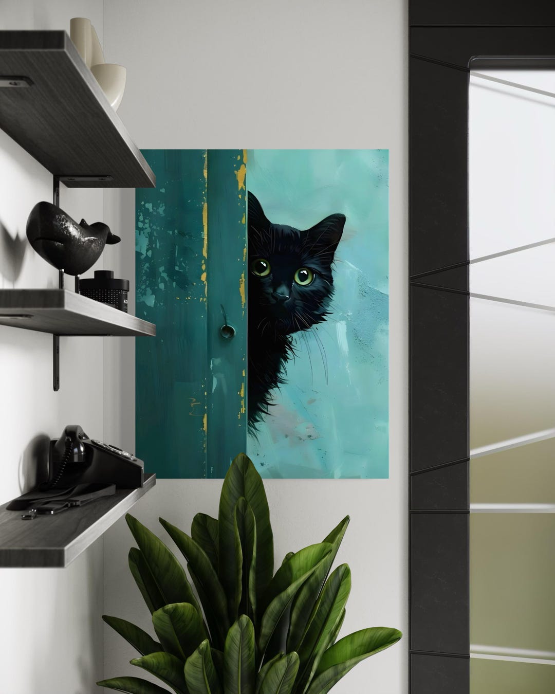 Cat Wall Art Decor, Printable Cat Art, Nursery Room Poster, Abstract ...