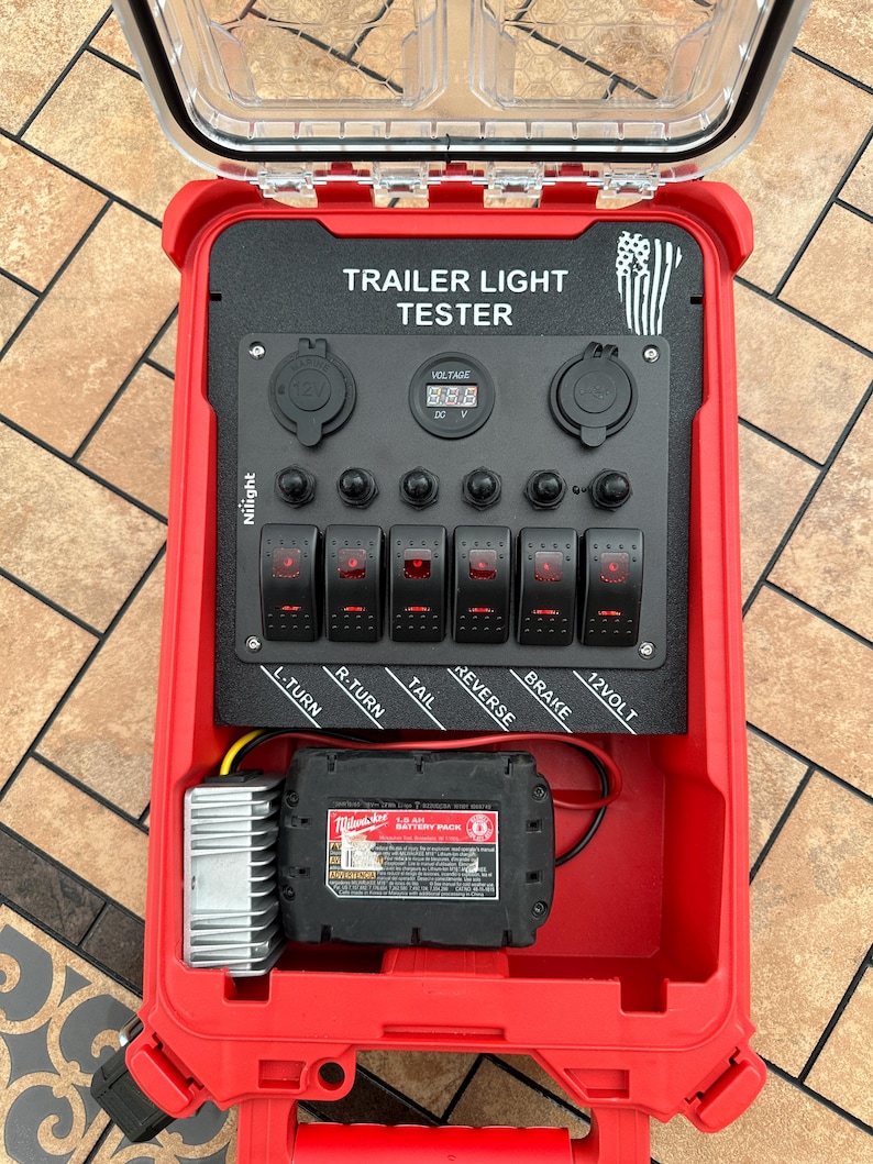 Trailer Light Tester for Milwaukee M18 Battery, 7 Pin Trailer Light ...