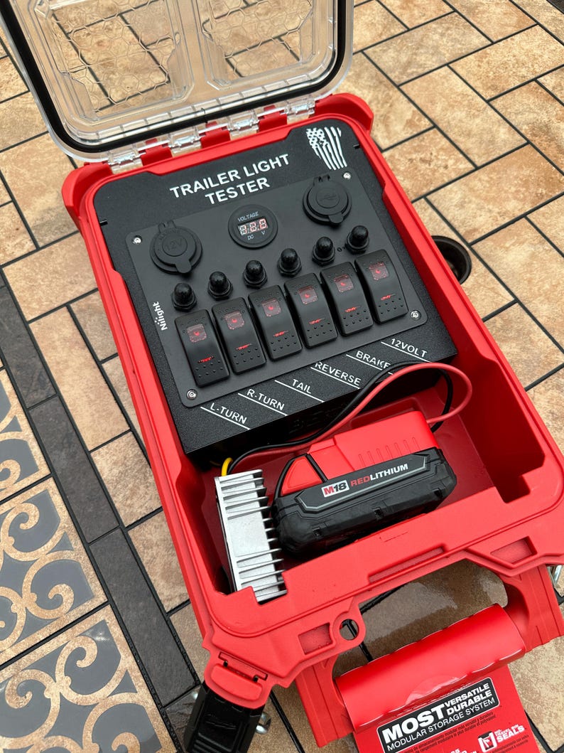 Trailer Light Tester for Milwaukee M18 Battery, 7 Pin Trailer Light ...