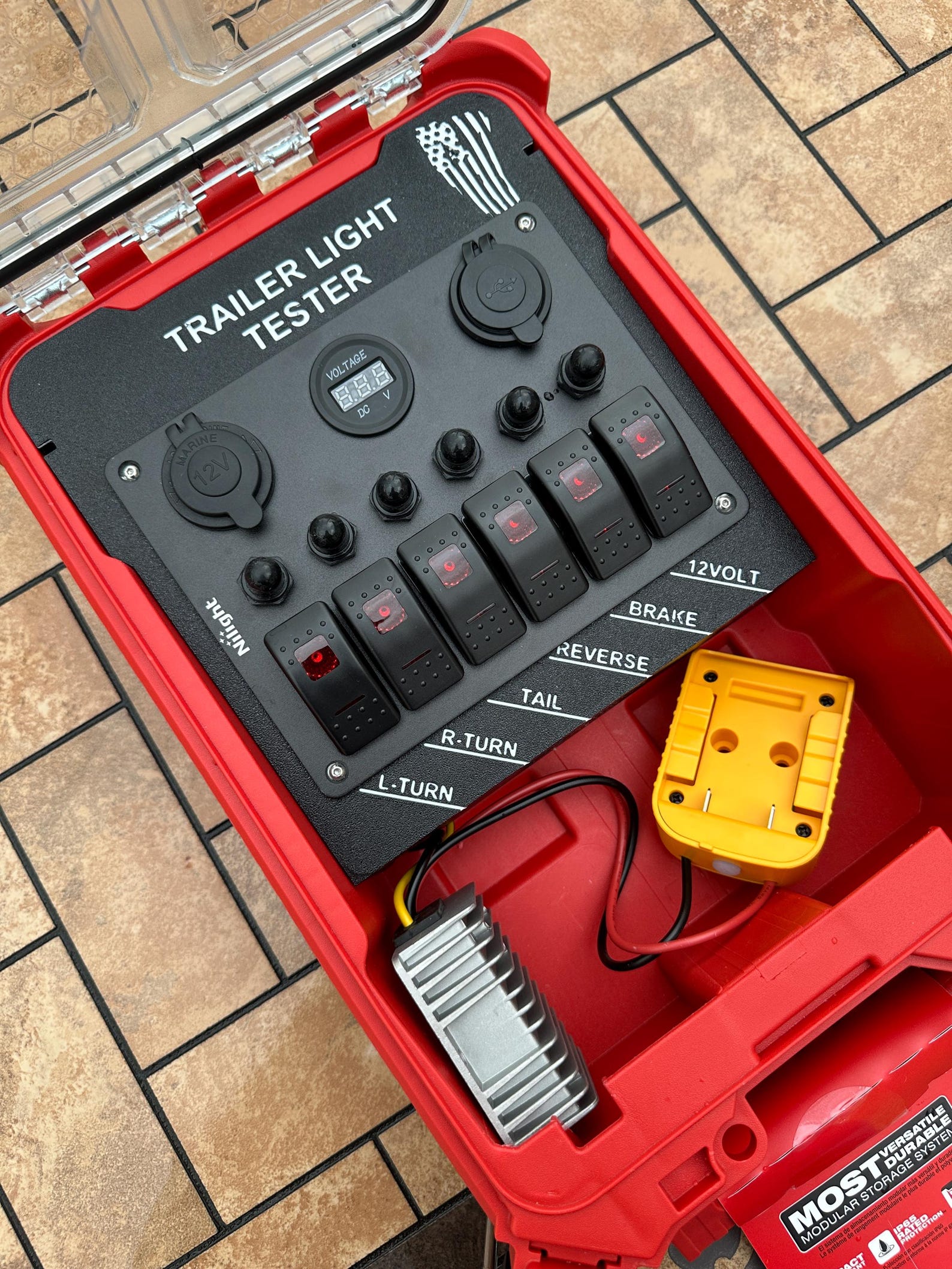 Trailer Light Tester for Dewalt 20V Battery, 7 Pin Trailer Light Tester ...