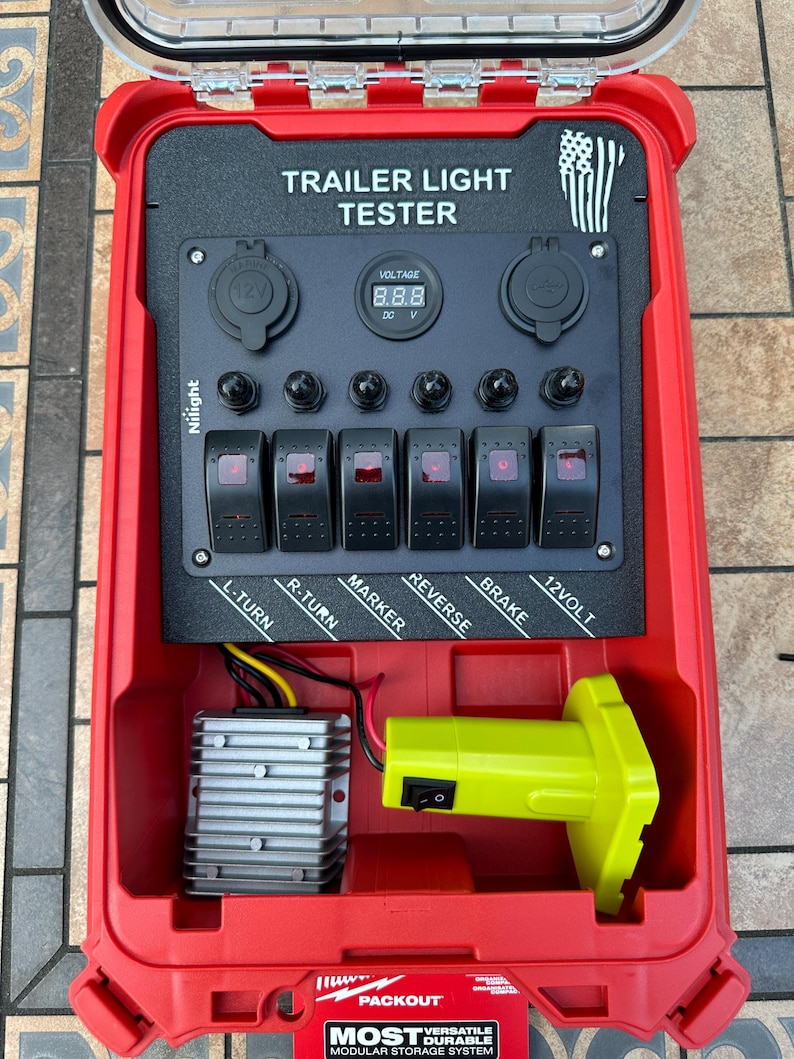 Trailer Light Tester for Ryobi 18V Battery, 7 Pin Trailer Light Tester ...