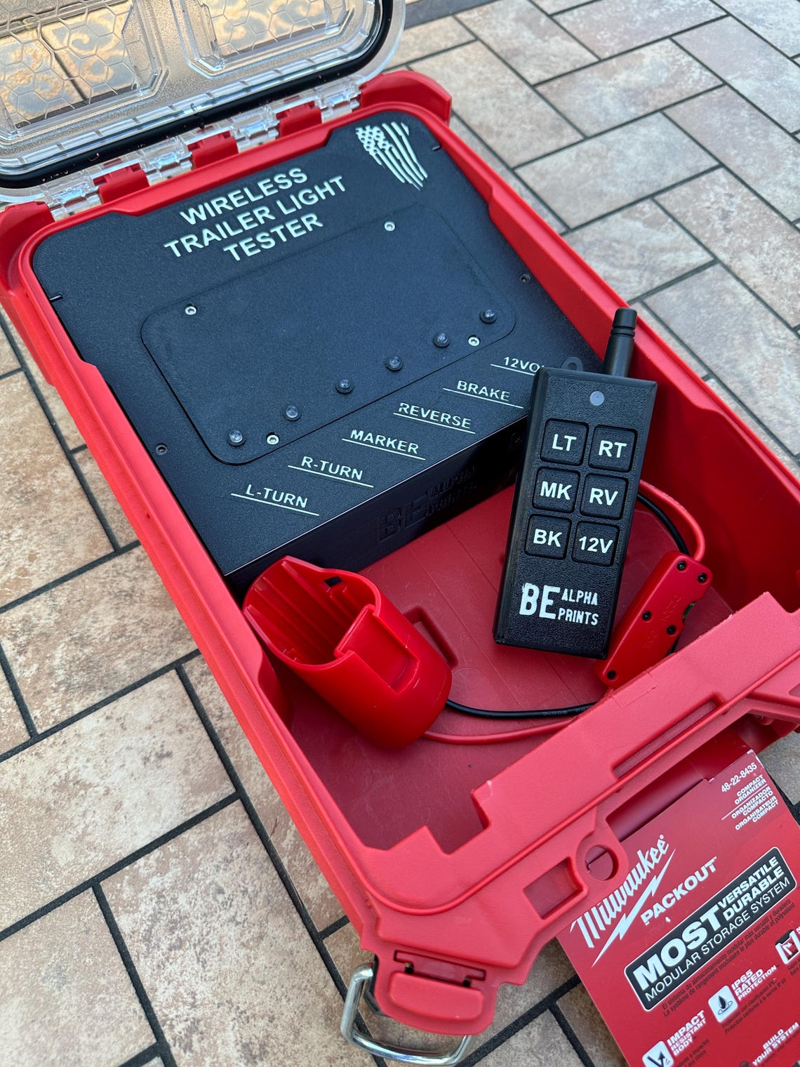 Wireless Trailer Light Tester for Milwaukee M12 Battery, 7 Pin Trailer ...