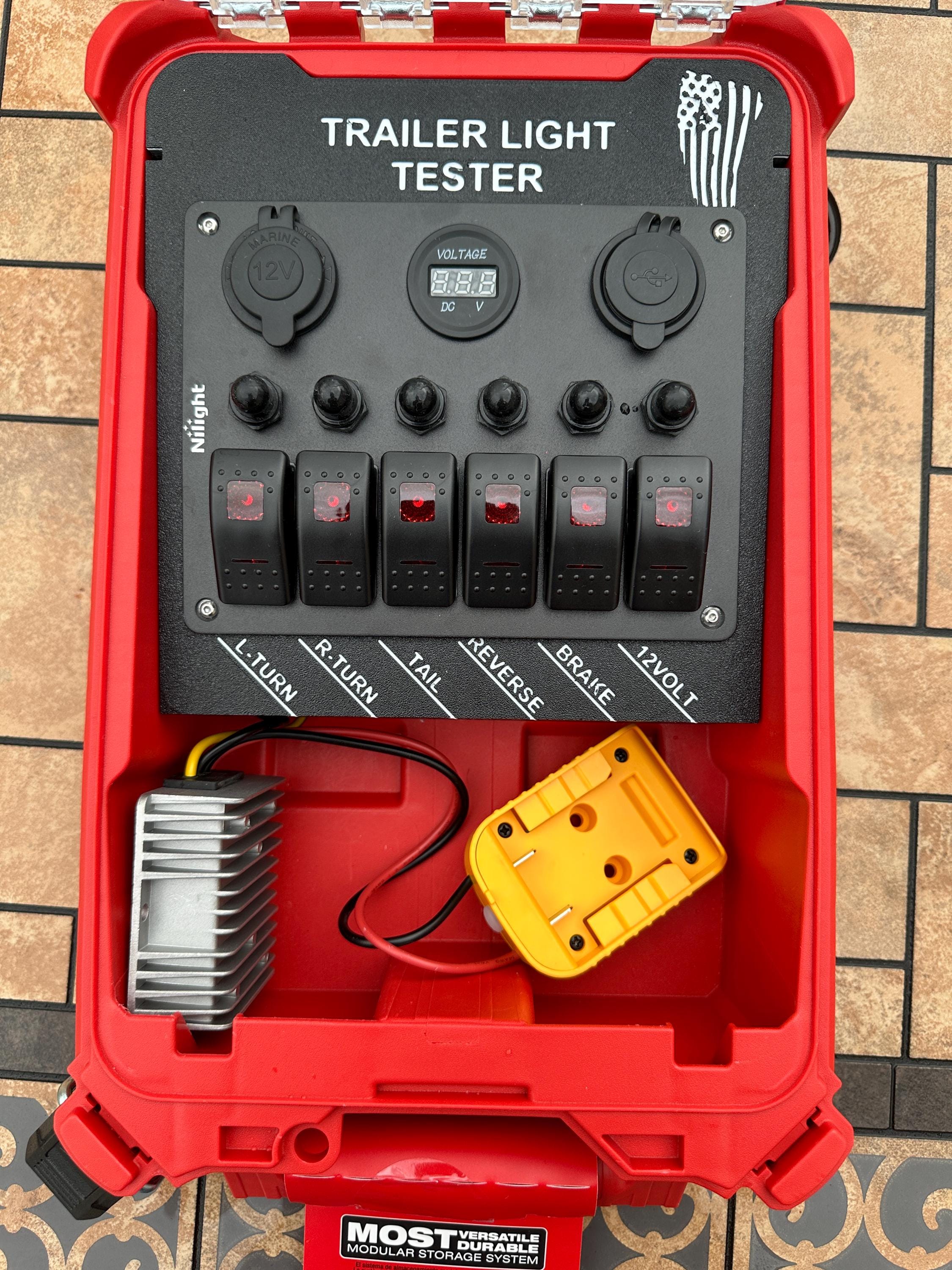 Trailer Light Tester for Dewalt 20V Battery, 7 Pin Trailer Light Tester ...