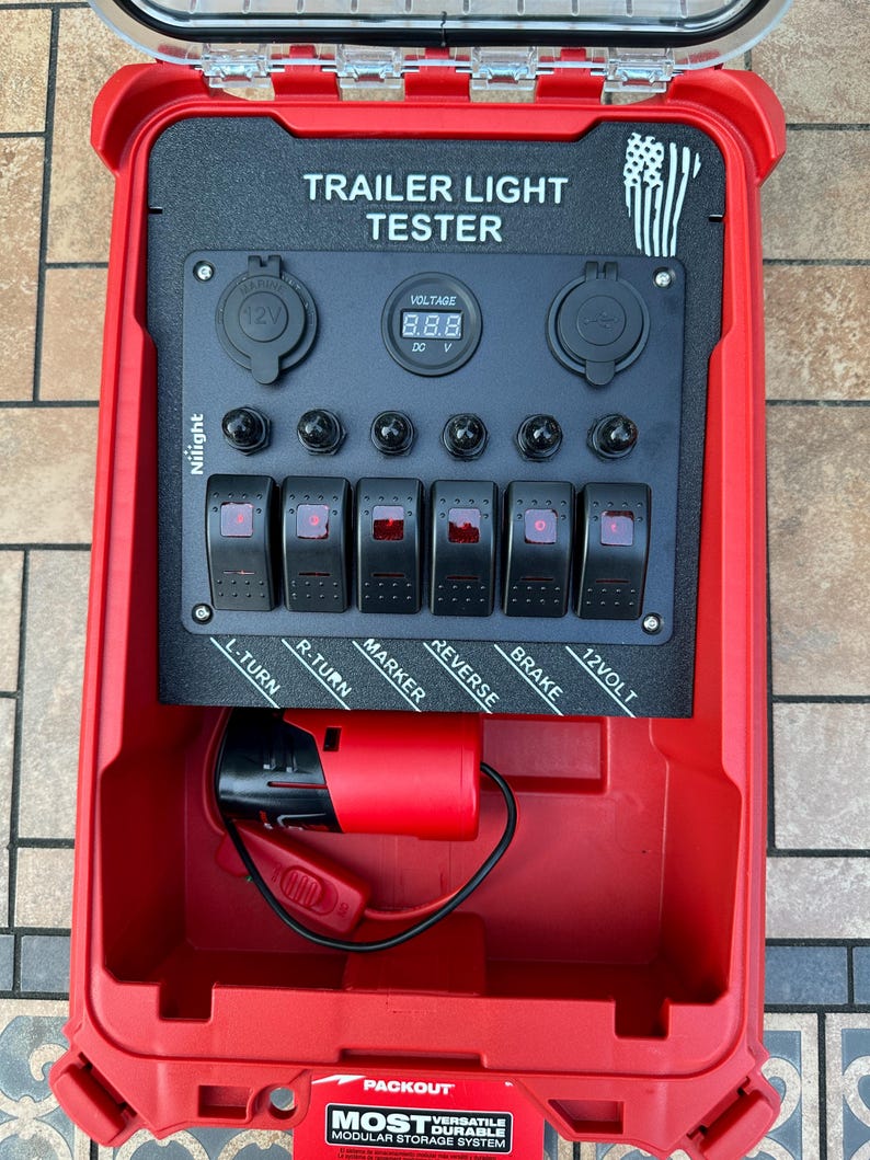 Trailer Light Tester for Milwaukee M12 Battery, 7 Pin Trailer Light ...