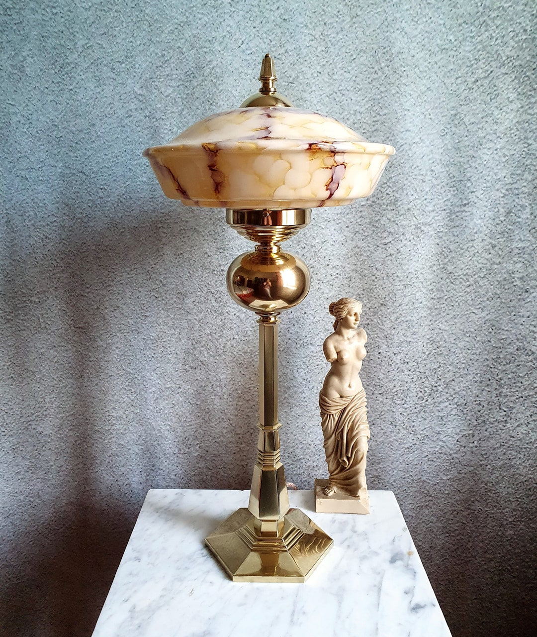 Sunray Tower Large Art Deco Table Lamp Brass Lamp Art Deco Table Lamp ...