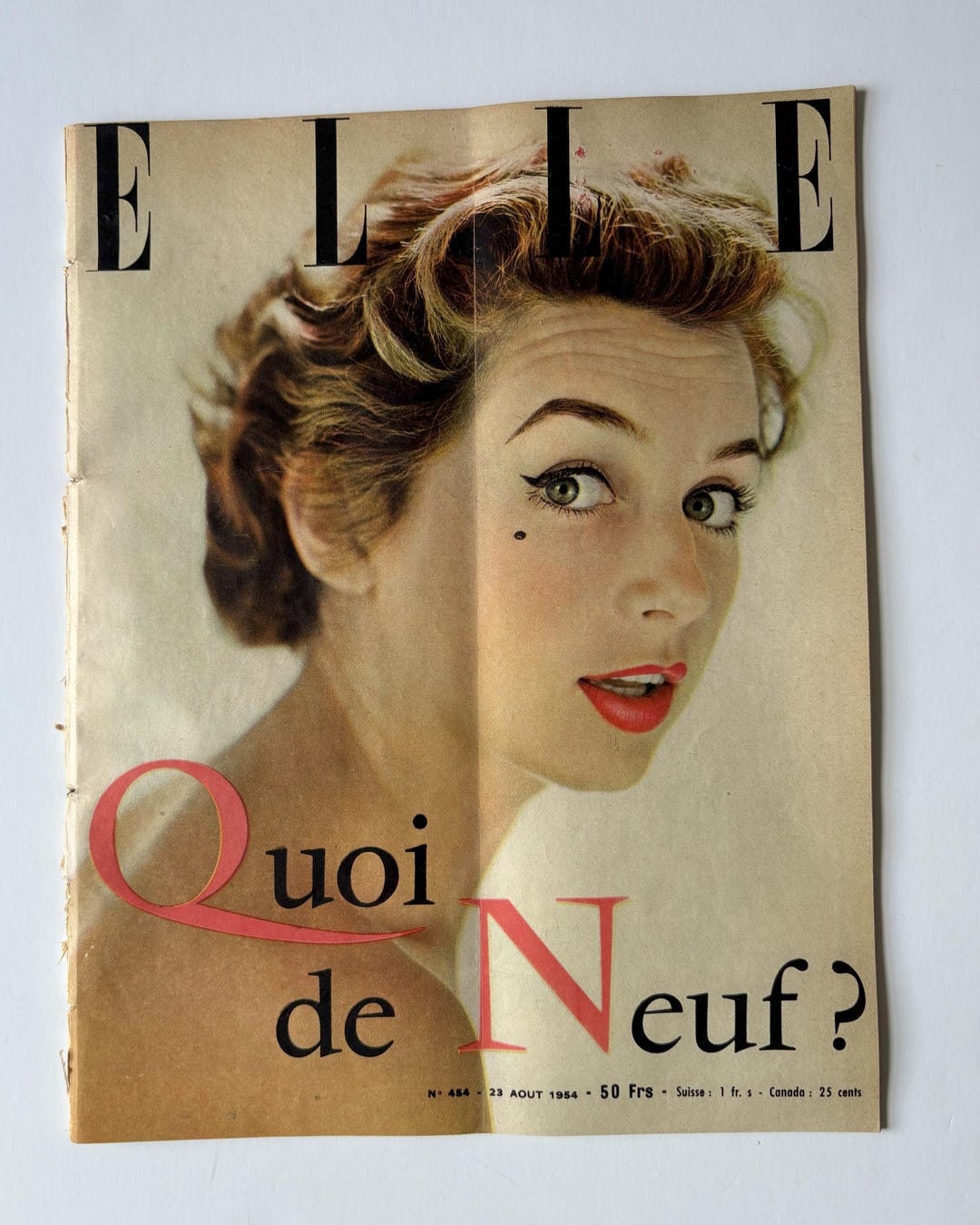 Vintage French Magazine ELLE, Collage Paper, Scrapbooking, Antique ...