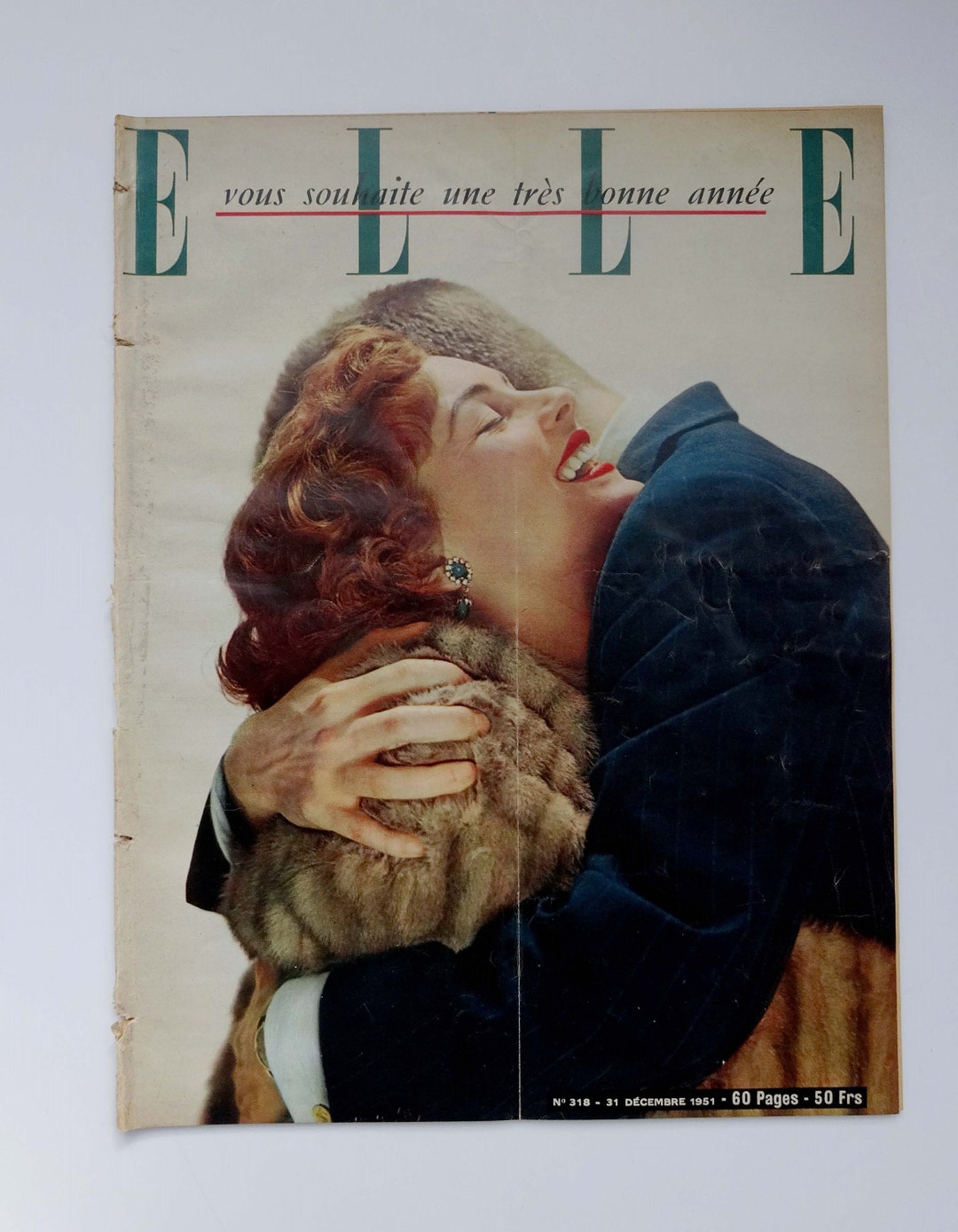 Vintage French Magazine ELLE, Collage Paper, Scrapbooking, Antique ...