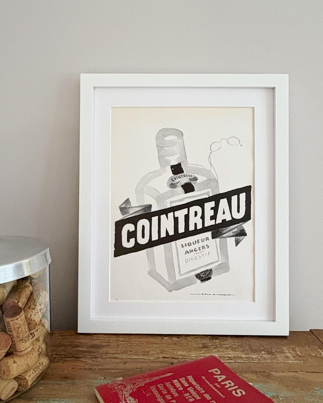 1956 Cointreau French Liquor Poster, Vintage Bar Decor Ad, FRAME NOT ...