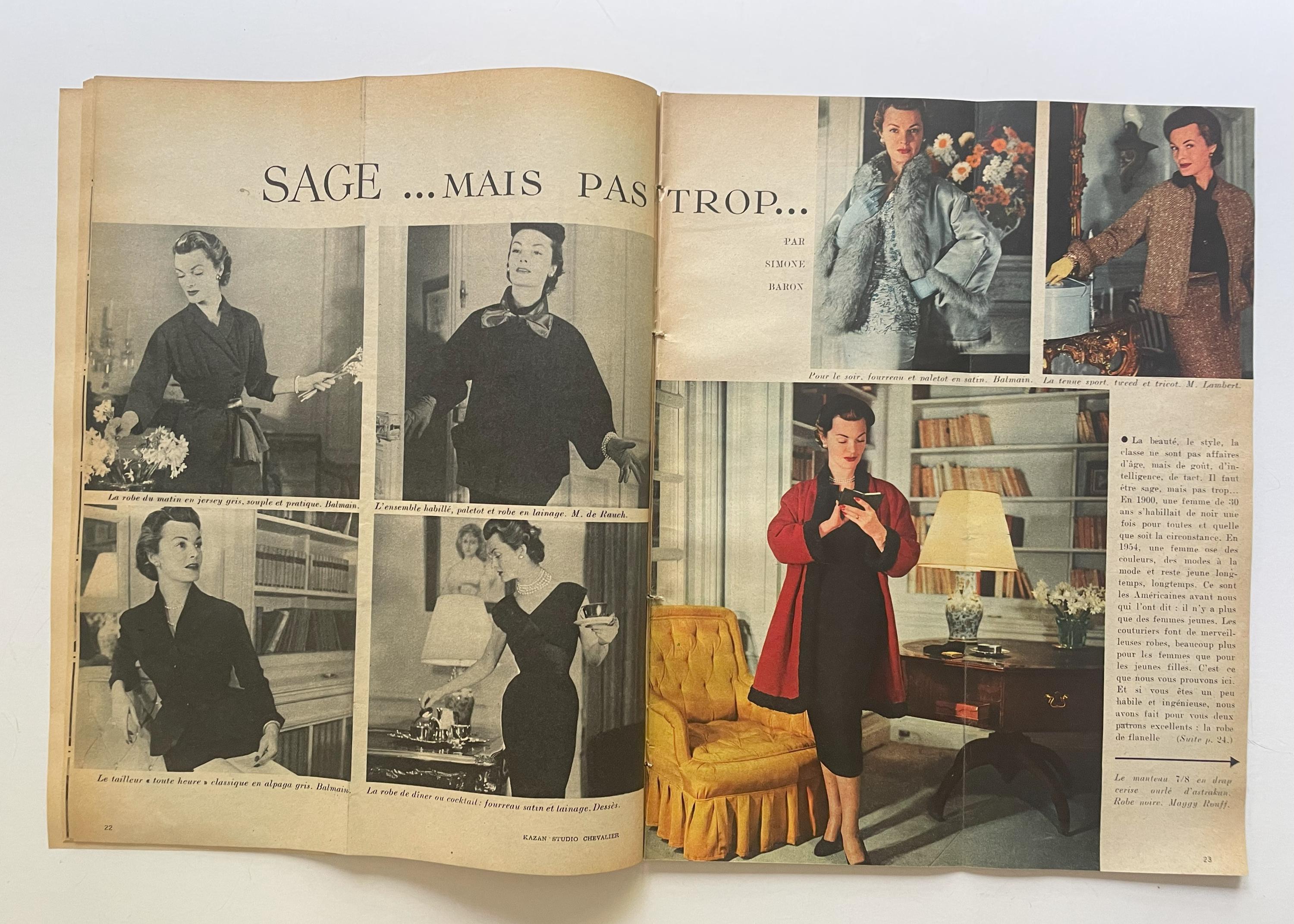 Vintage French Magazine for Collage, Old Magazine Scrapbooking Paper ...