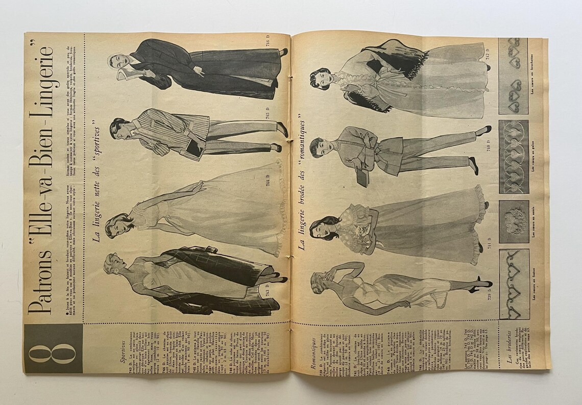 Vintage French Magazine for Collage, Old Magazine Scrapbooking Paper ...