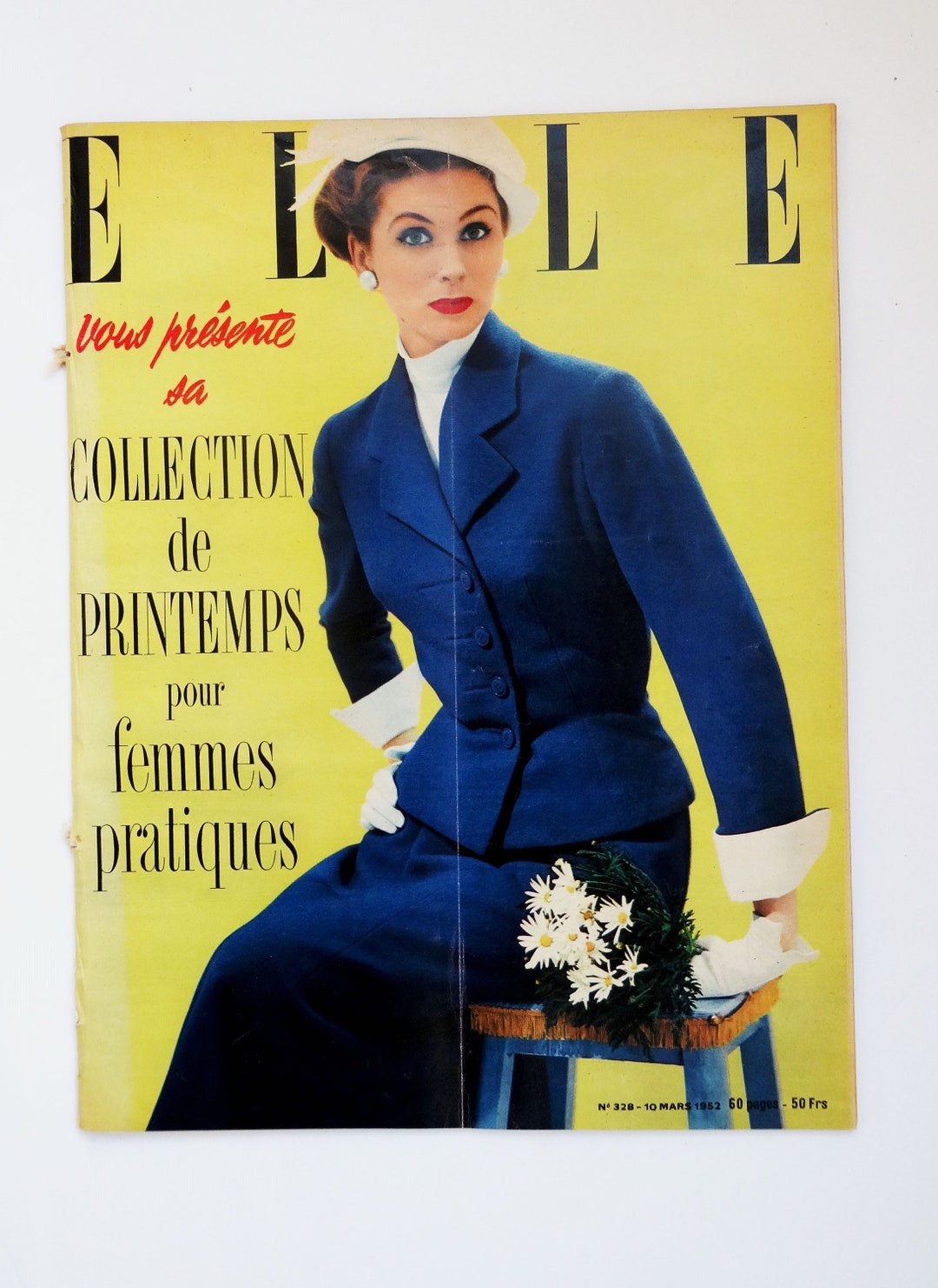 Vintage French Magazine for Collage, Old Magazine Scrapbooking Paper ...