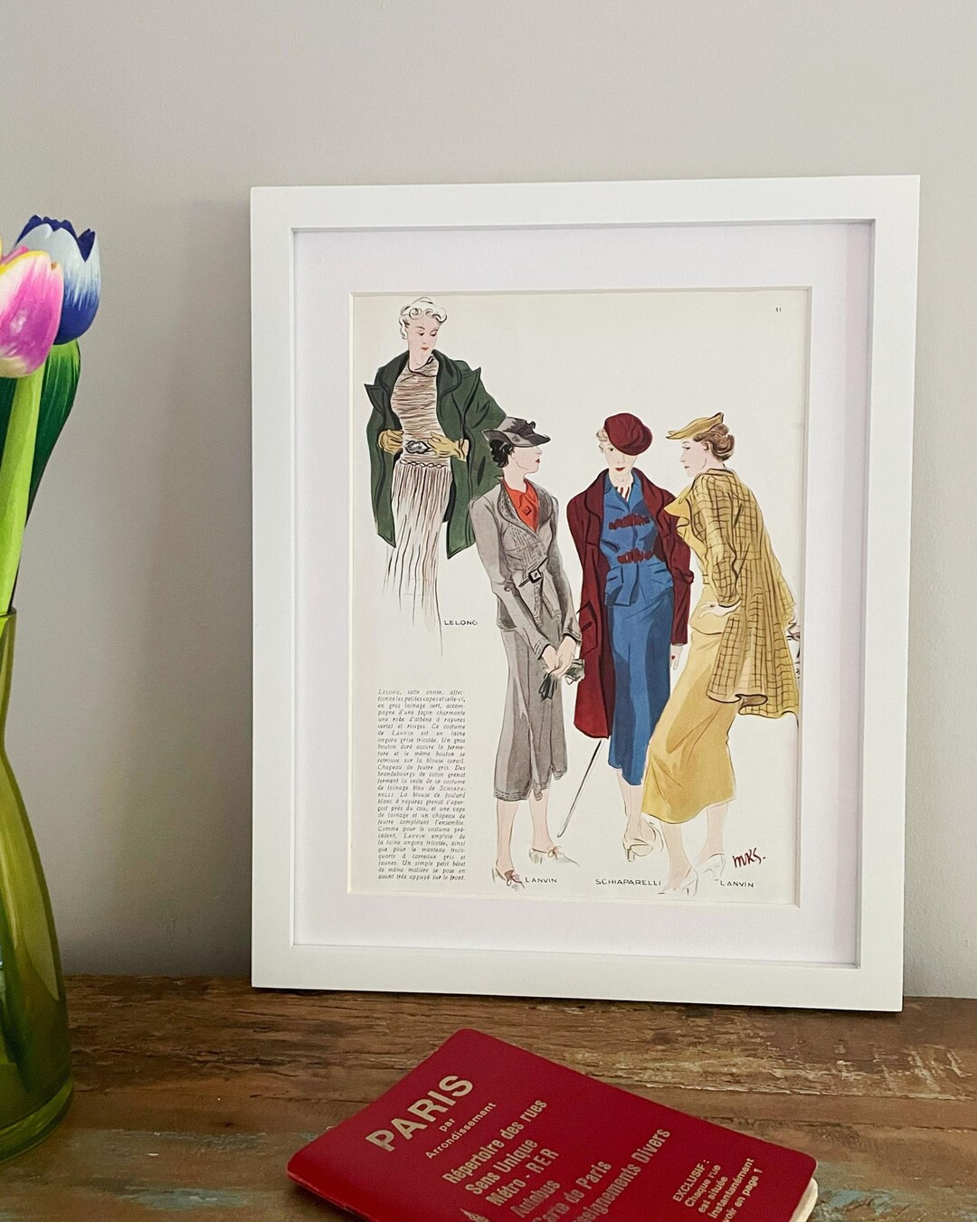 1930s Fashion Illustration, Old French Magazine Page, Vintage French ...