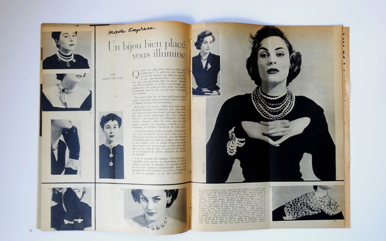 Vintage French Magazine for Collage, Old Magazine Scrapbooking Paper ...