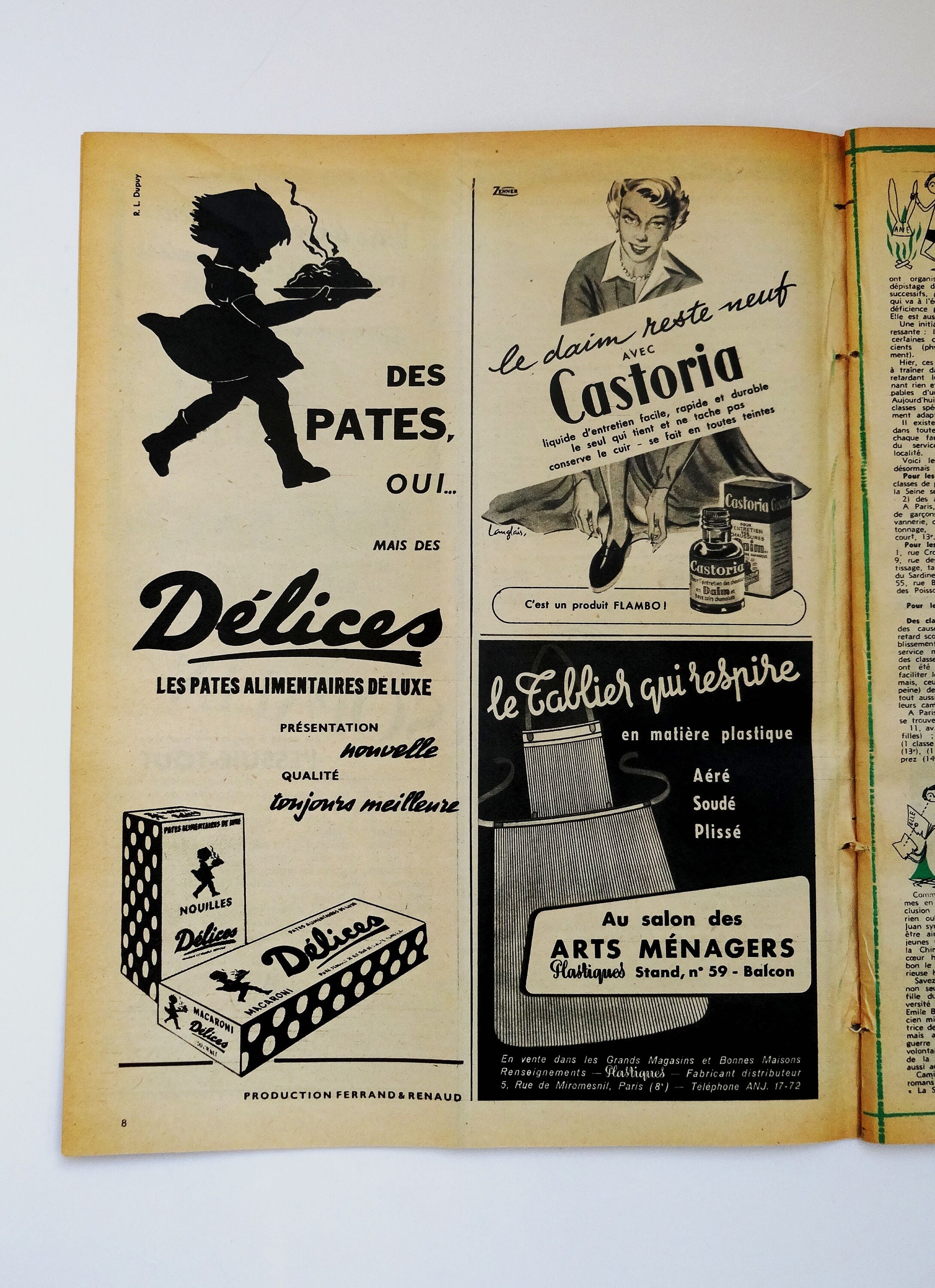 Vintage French Magazine for Collage, Old Magazine Scrapbooking Paper ...