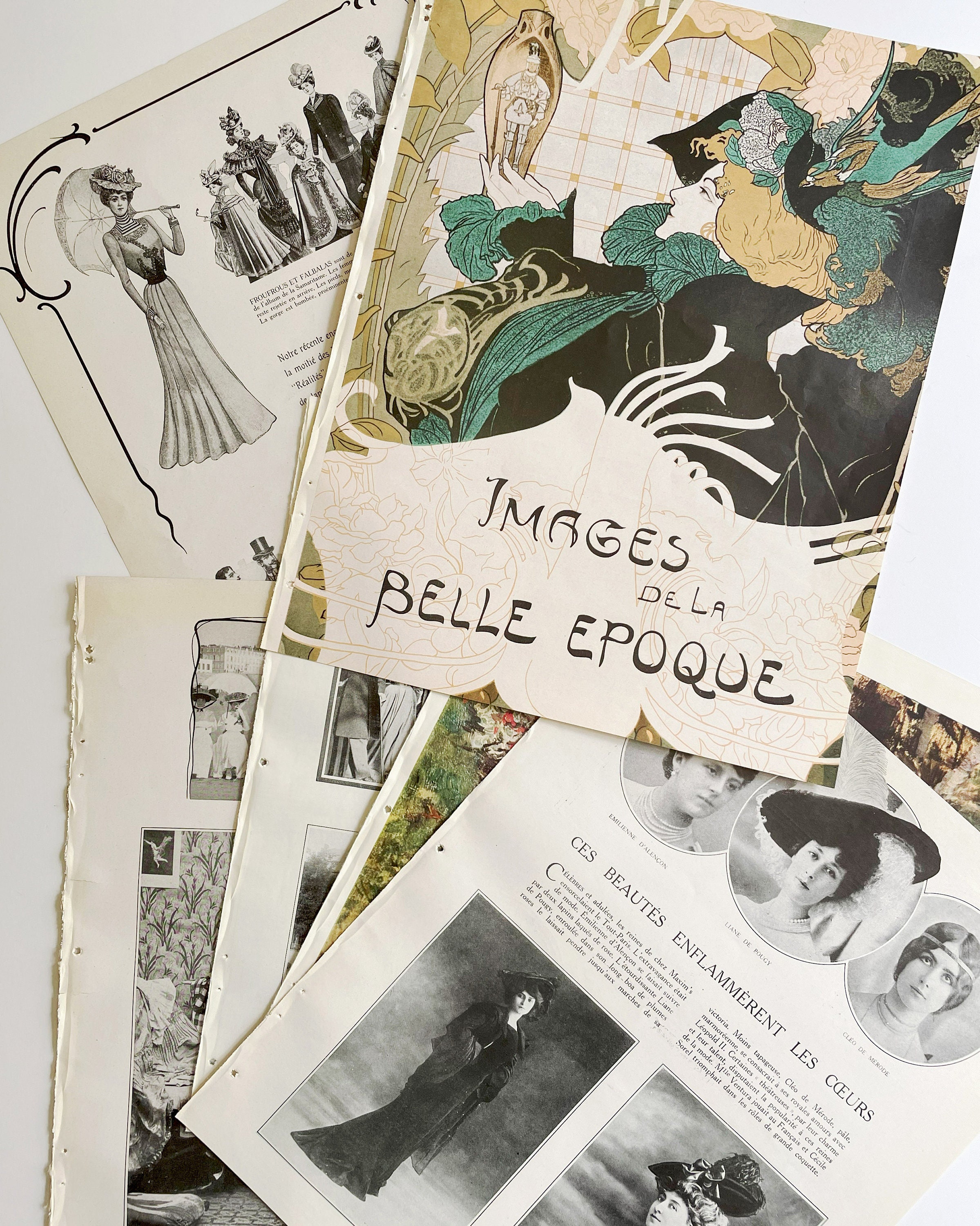 1950s Old French Magazine Pages for Collage, Belle Epoque Scrapbooking ...