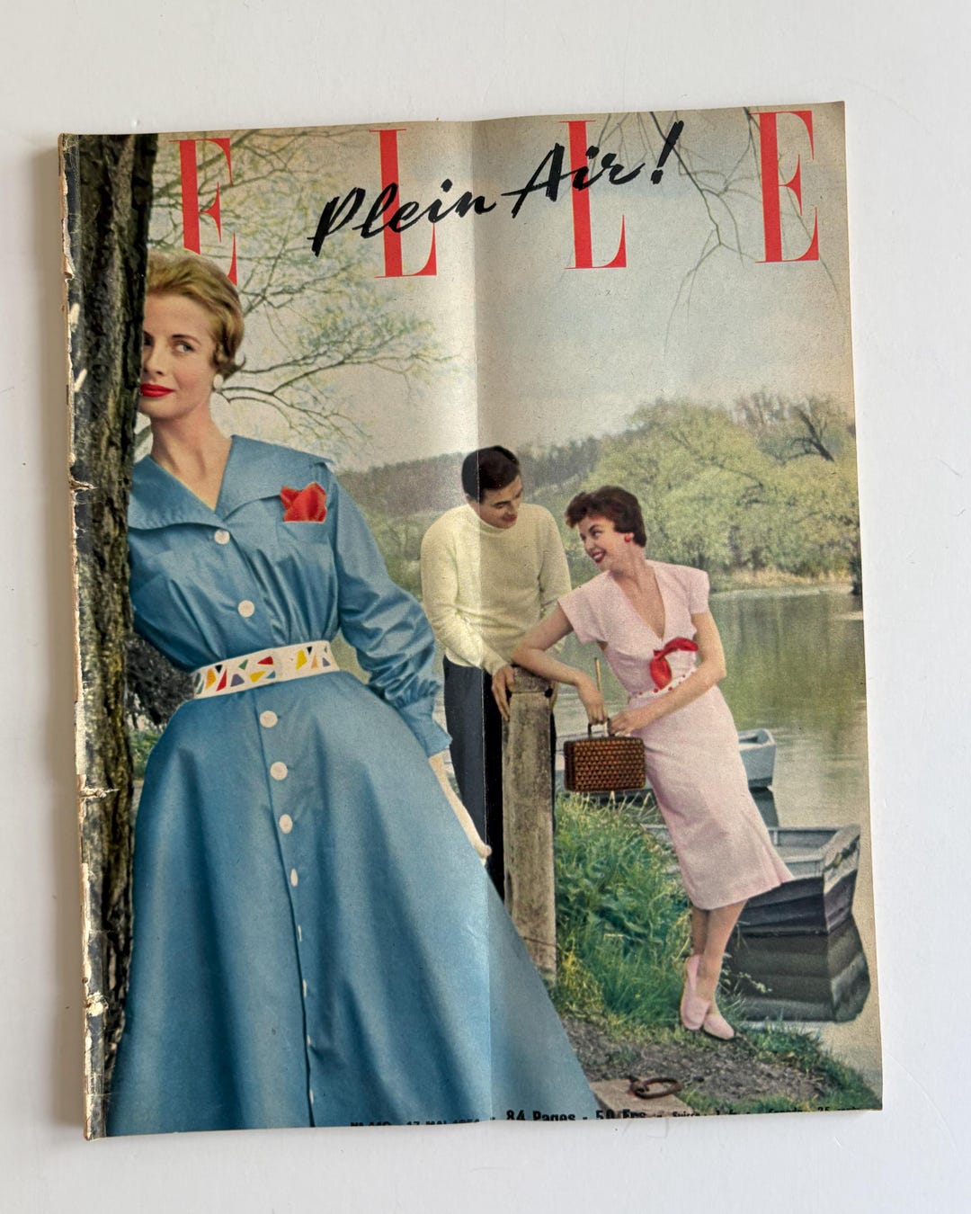 Vintage French Magazine for Collage, Old Magazine Scrapbooking Paper ...