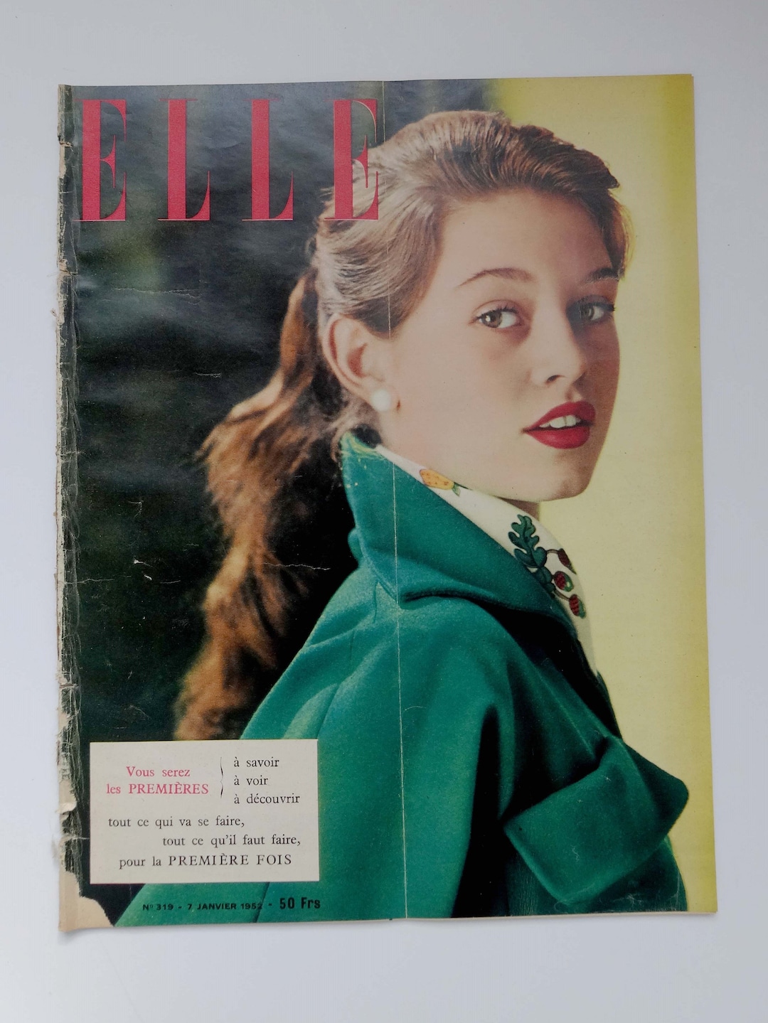 Vintage French Magazine, Brigitte Bardot Cover, January 7th, 1952, Elle ...