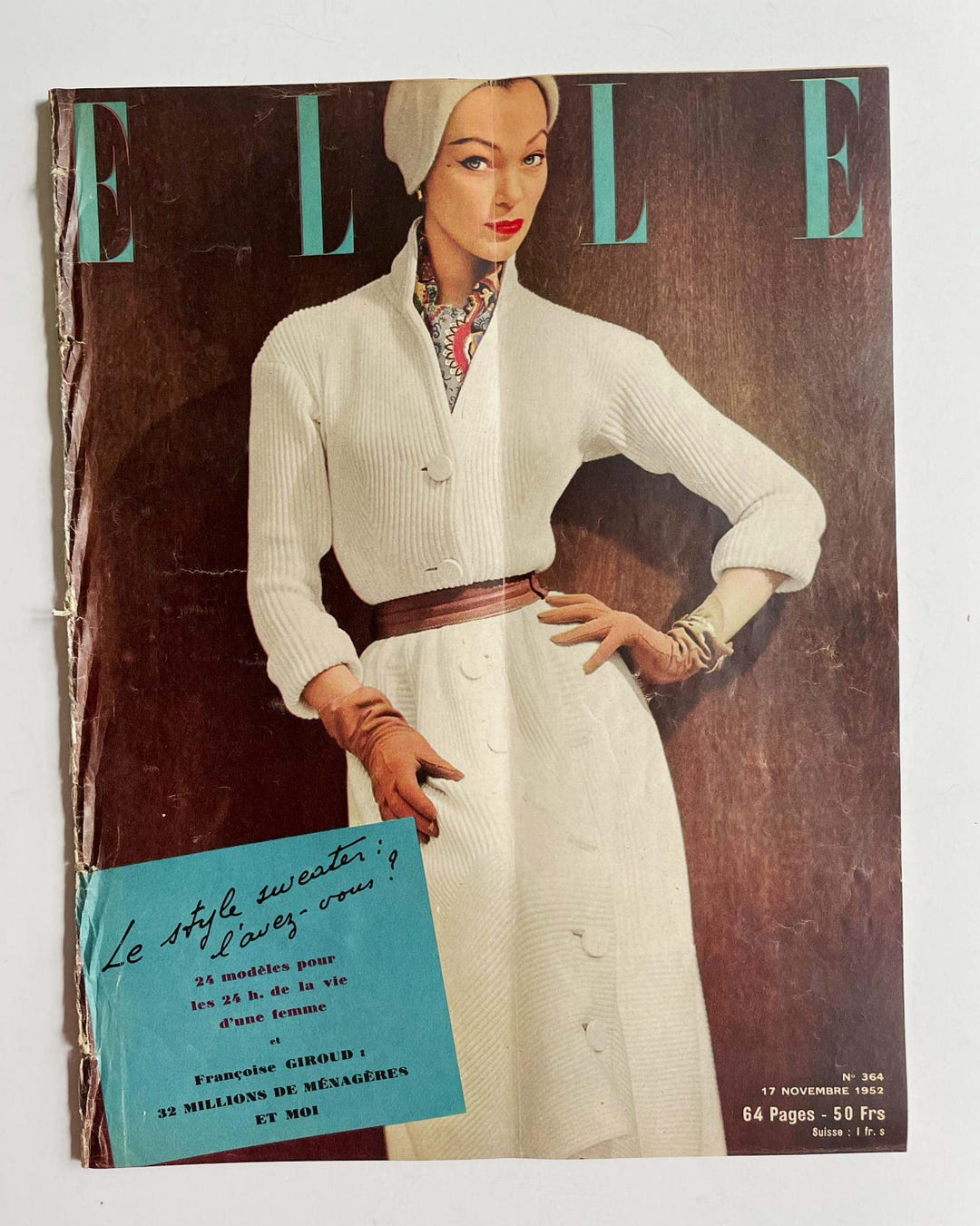 Vintage French Magazine for Collage, Old Magazine Scrapbooking Paper ...