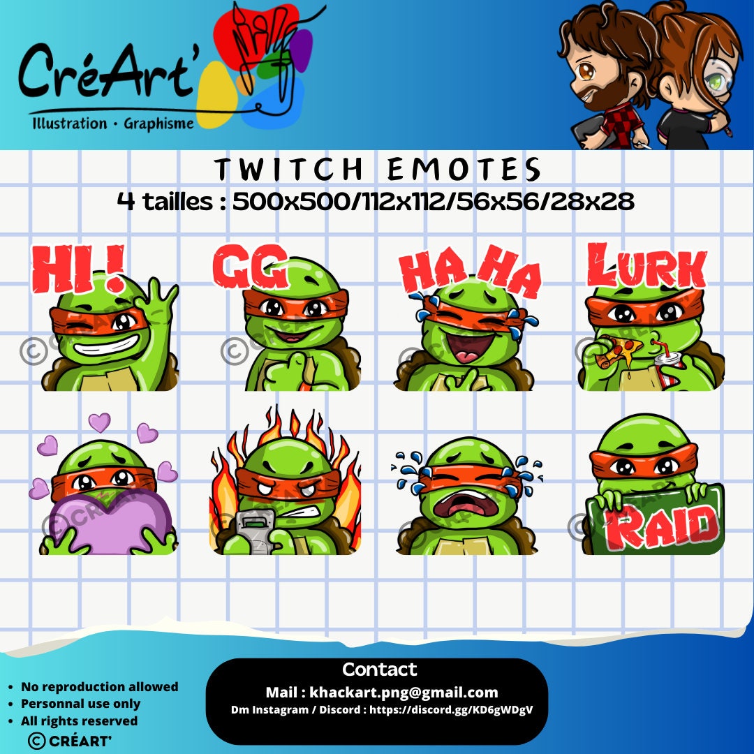 Twitch Emotes turtles X8 - Etsy