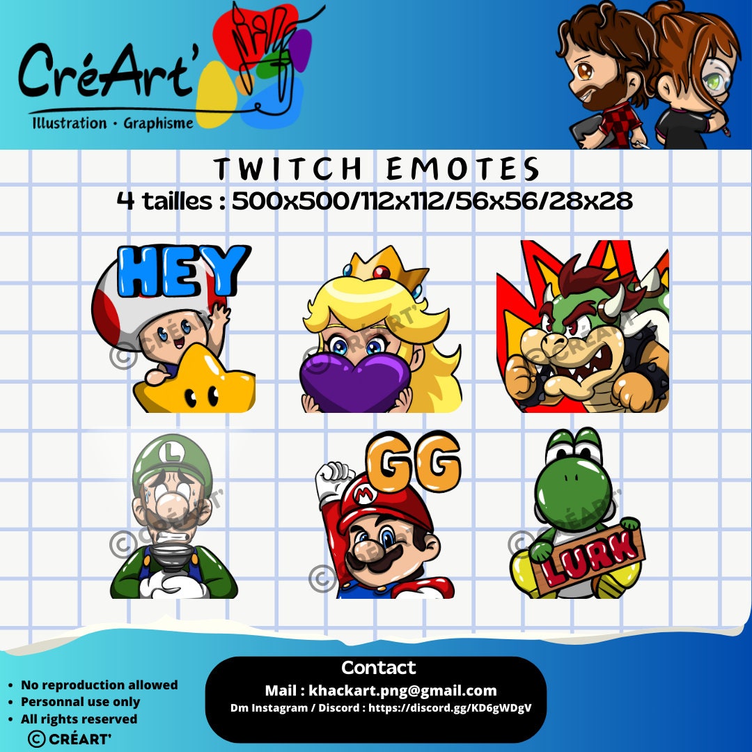 Twitch Emote “MARIO” X6 - Etsy