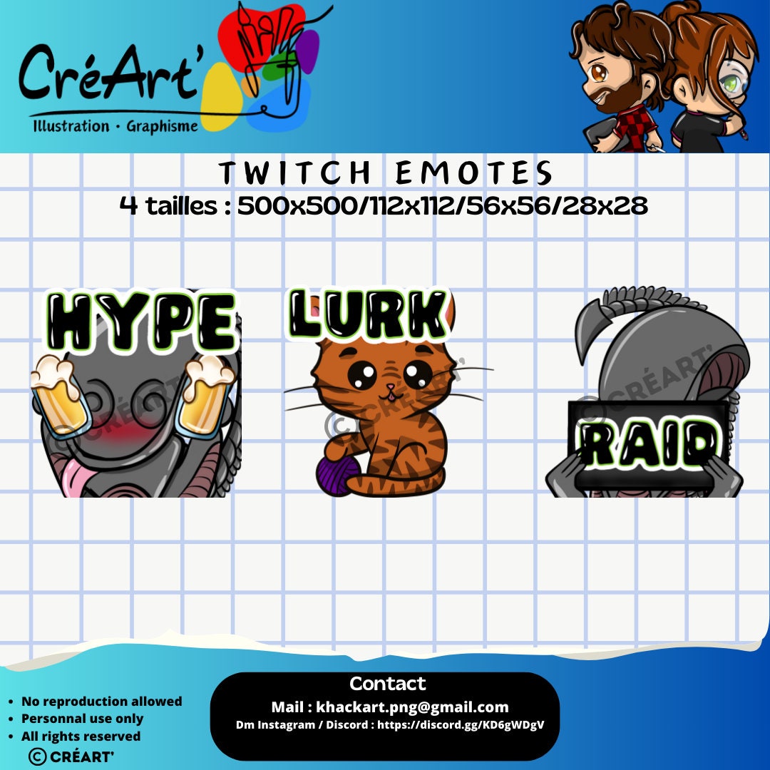 Twitch Emote ALIEN X3 - Etsy
