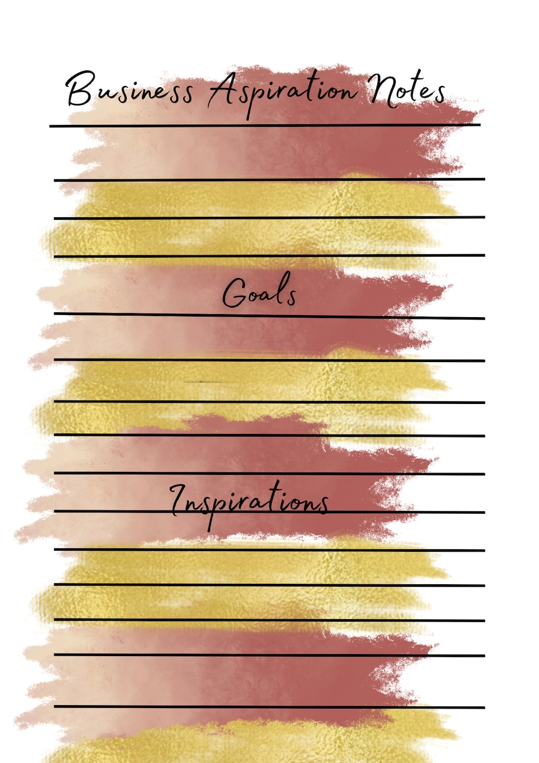 Business Aspiration and Notes Printable - Etsy