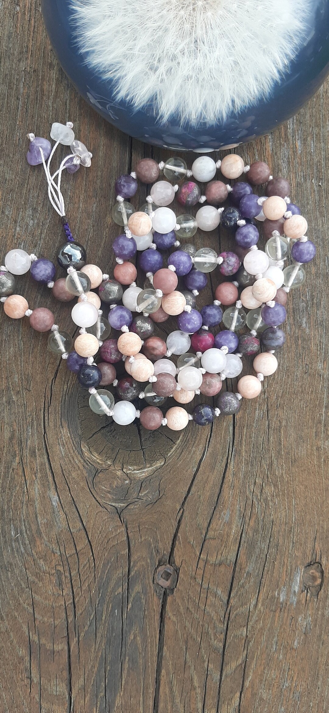 Trust Your Intuition- 108 8mm Bead Handmade Mala Bracelet Necklace ...