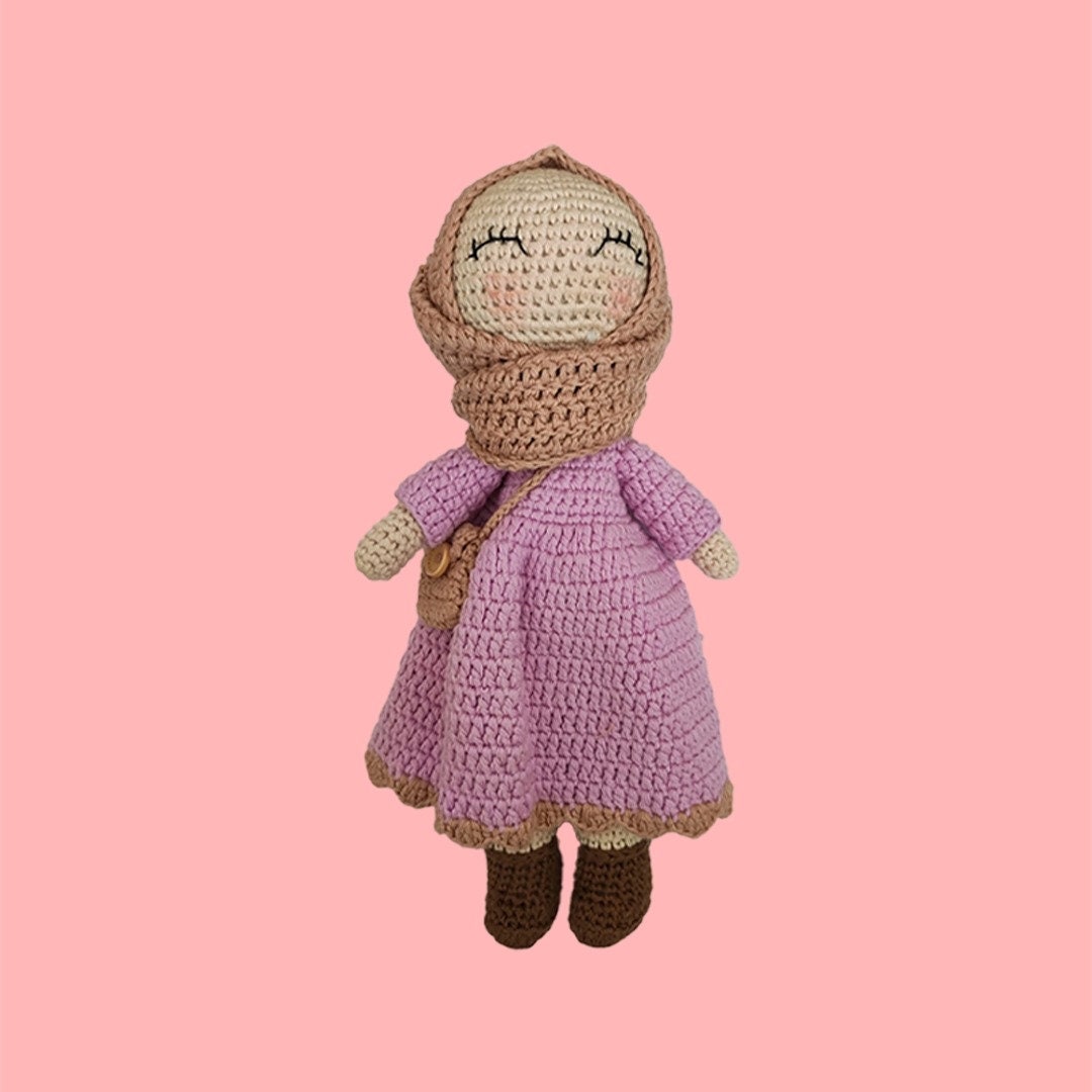 Mylilmaryam Crocheted Hijab Doll in Pink With or Without Lashes ...