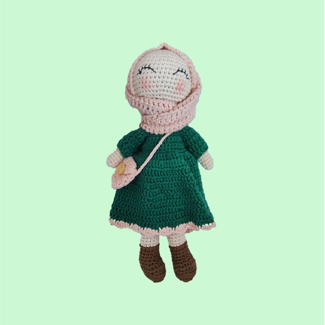 Mylilmaryam Crocheted Hijab Doll in Green With or Without Lashes ...