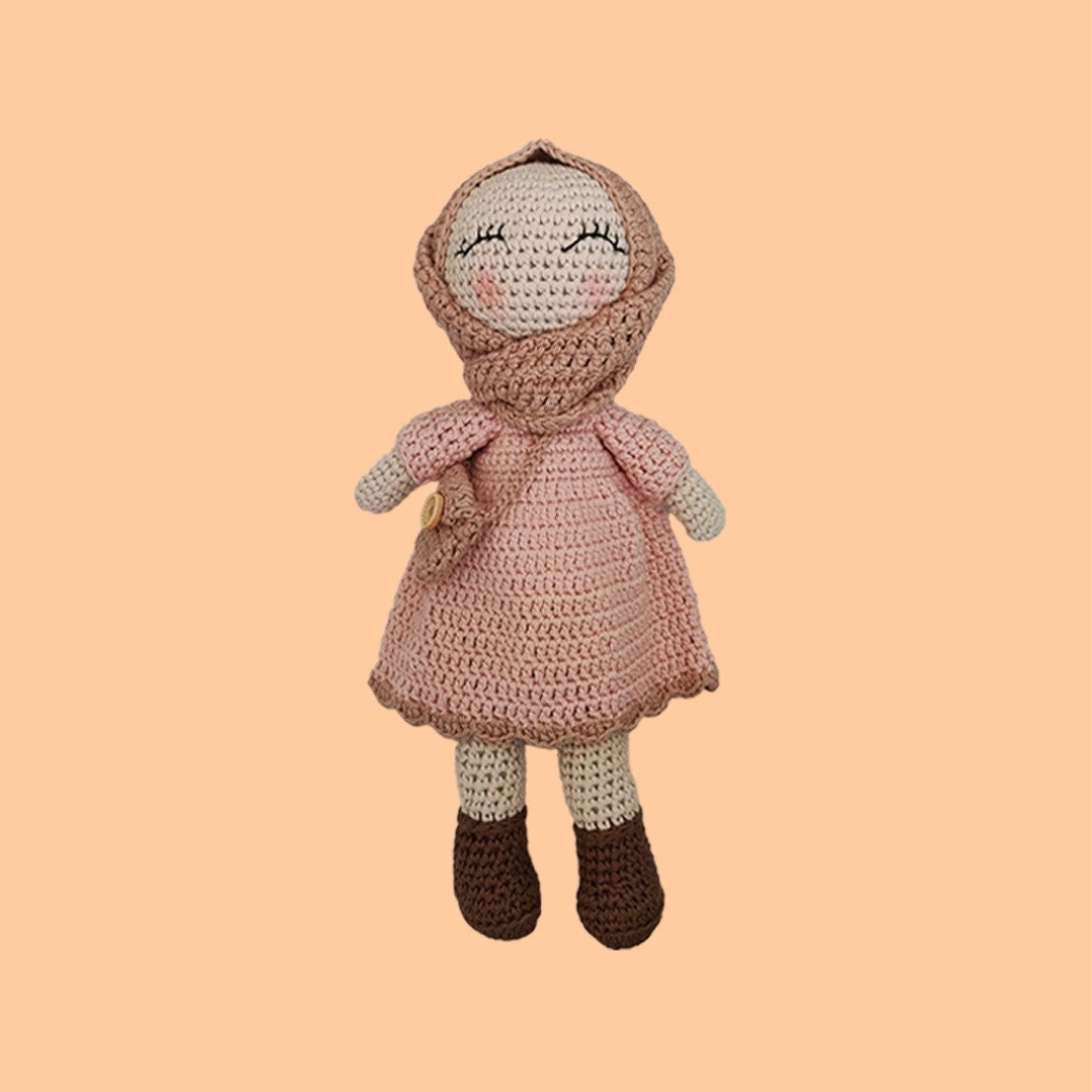 Mylilmaryam Crocheted Hijab Doll in Peachy Pink With or Without Lashes ...