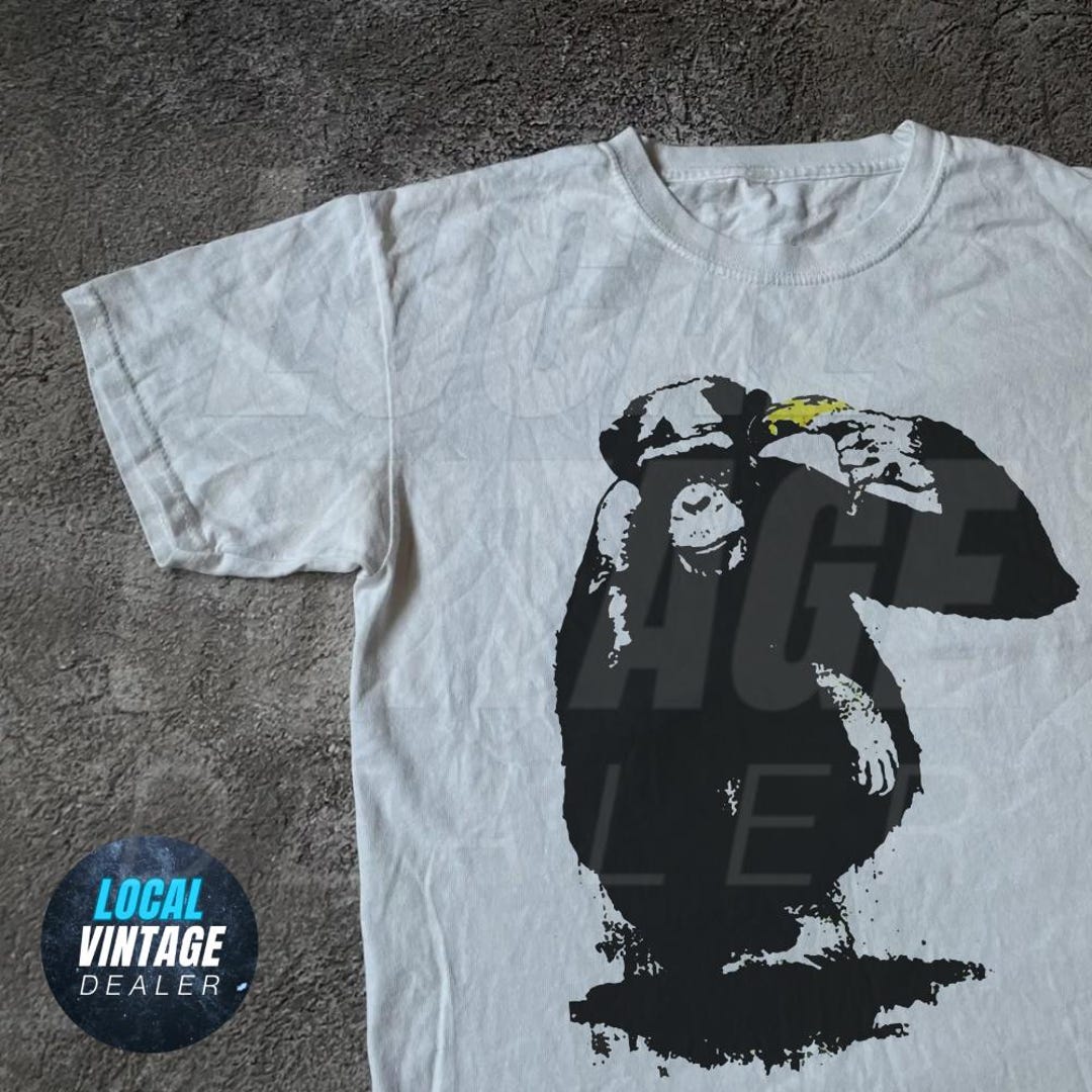 Monkey Lovers T Shirt | Y2K Black Monkey Tee, Vintage '90s Vibe, Sleek ...