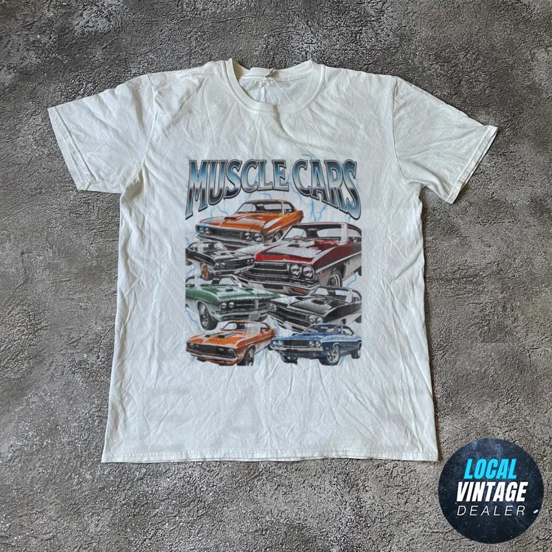 Muscle Car Bootleg Rap Tee, Vintage 90s Style Graphic Shirt, Classic ...
