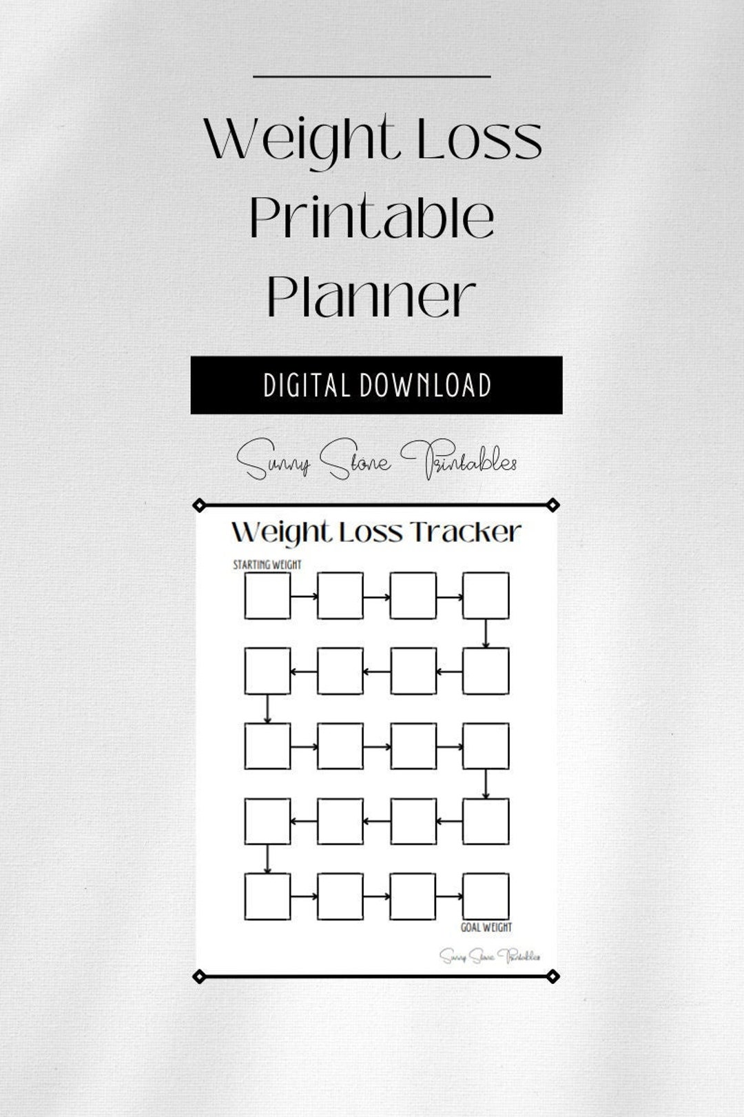 Printable Weight Loss Tracker, Weight Loss Planner, Digital Health ...