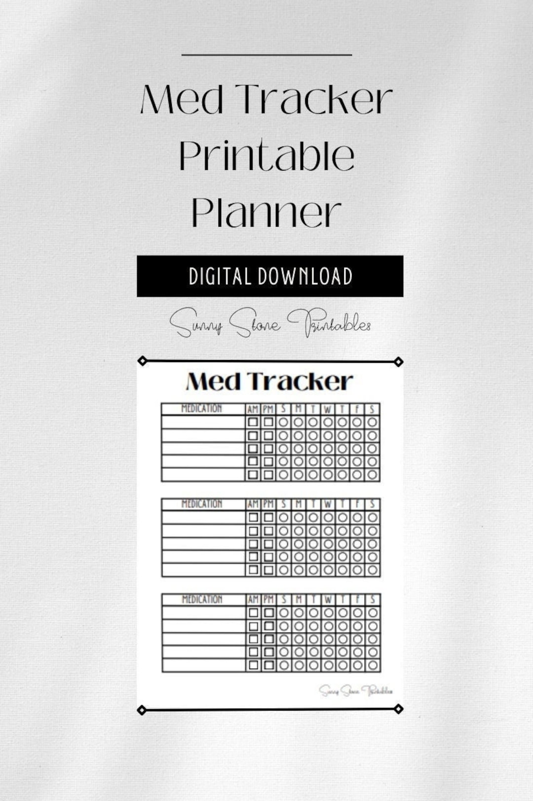 Printable Medicine Tracker, Weekly Medication Planner, Medicine List ...