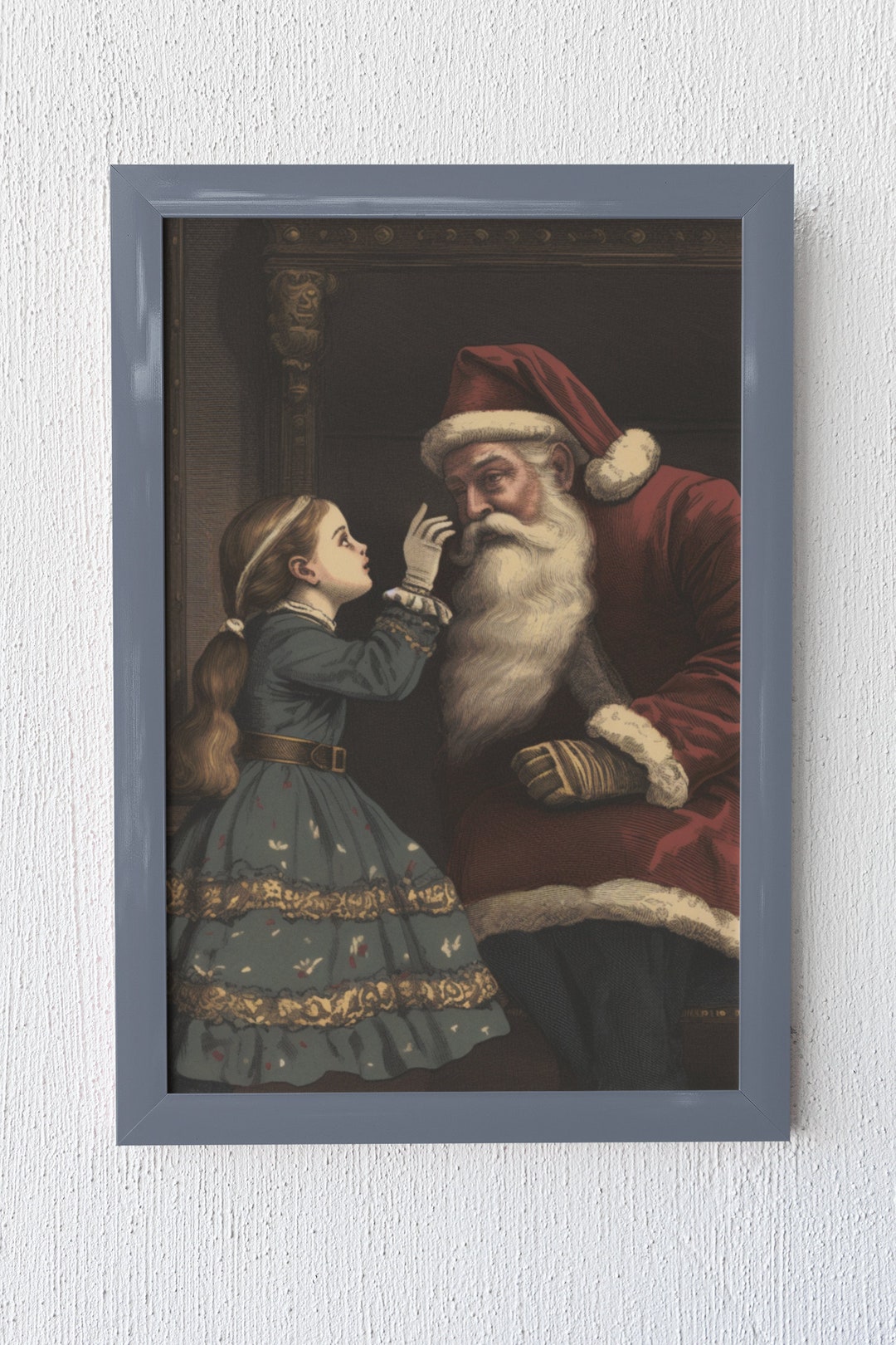 Santa Claus Talking to a Young Child at Christmas Pdf, Little Girl ...