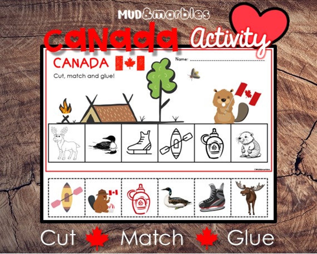 Canada Activity Cut Match and Glue - Etsy
