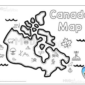 Canada Map Colouring Page - Etsy