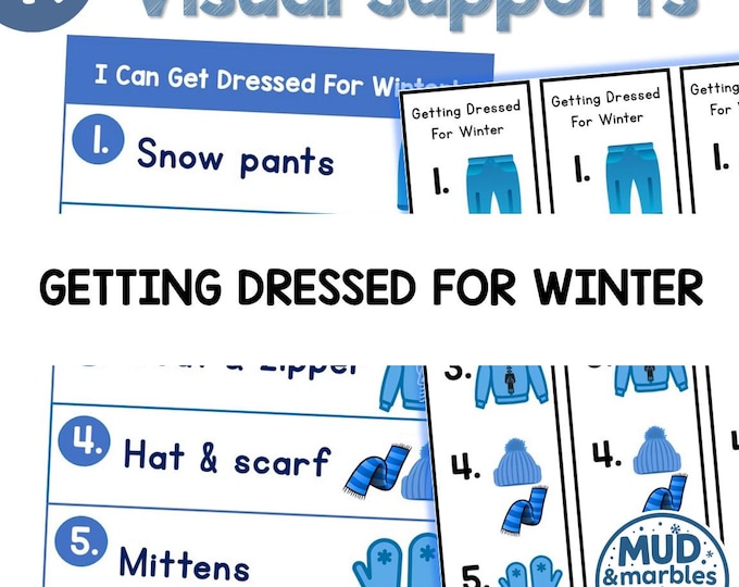 Getting Dressed and Undressed for Winter Sequence Visual + Cut/paste ...