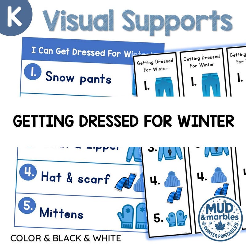 Visuals for Getting Dressed - Etsy